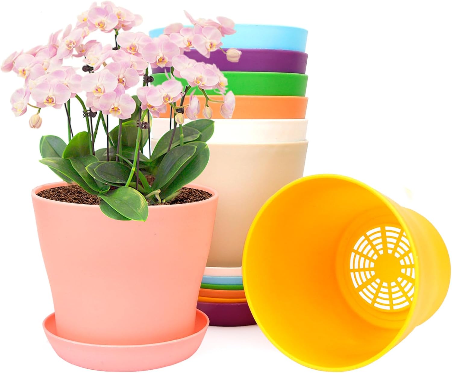 Amazon.com: Bluckincle 5.5 Inch Plant Pots Indoor Outdoor, 8 Pack ...