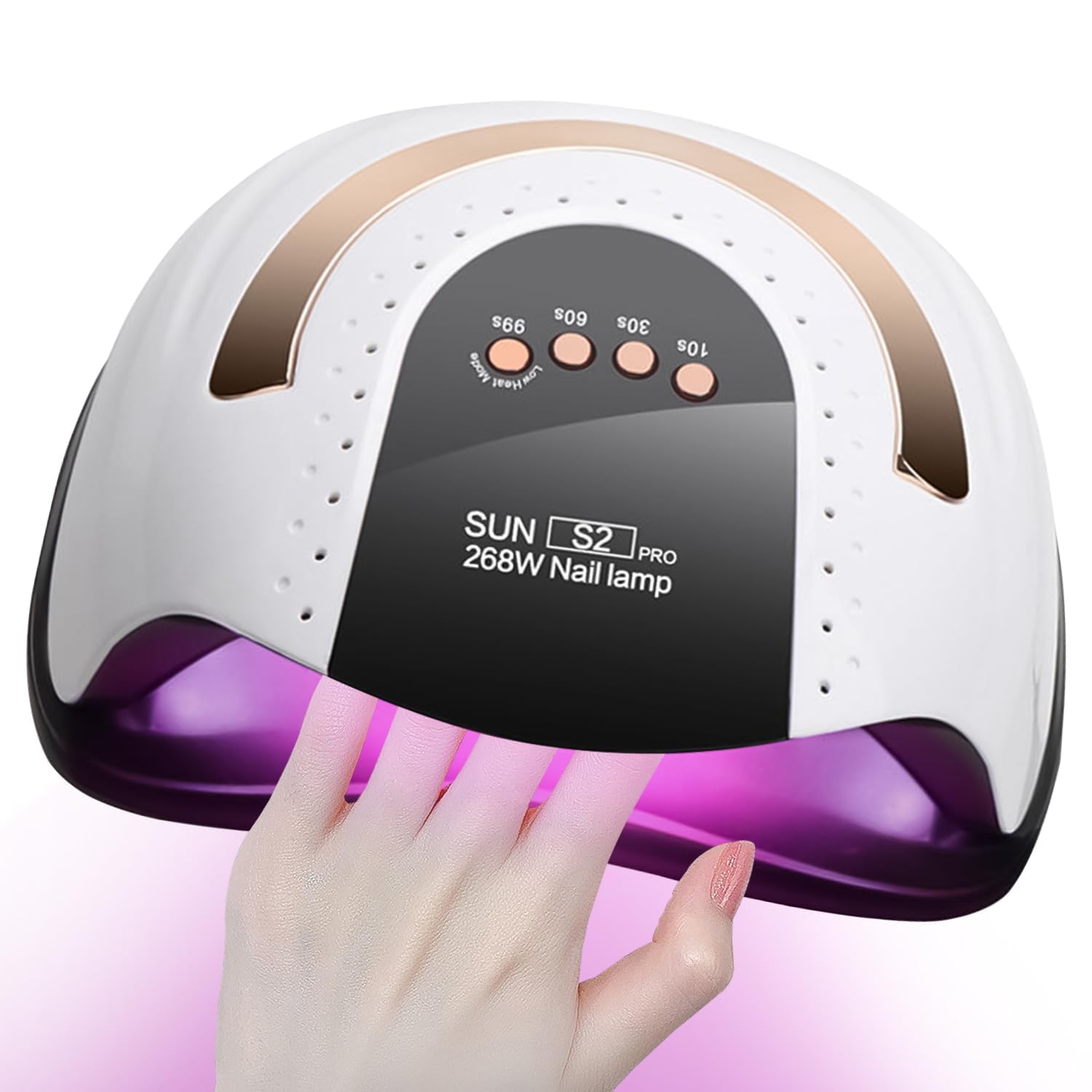 UV Nail Lamp,Yakiter 268W Nail Lamp,57-Bead Dryer with Infrared Sensor ...