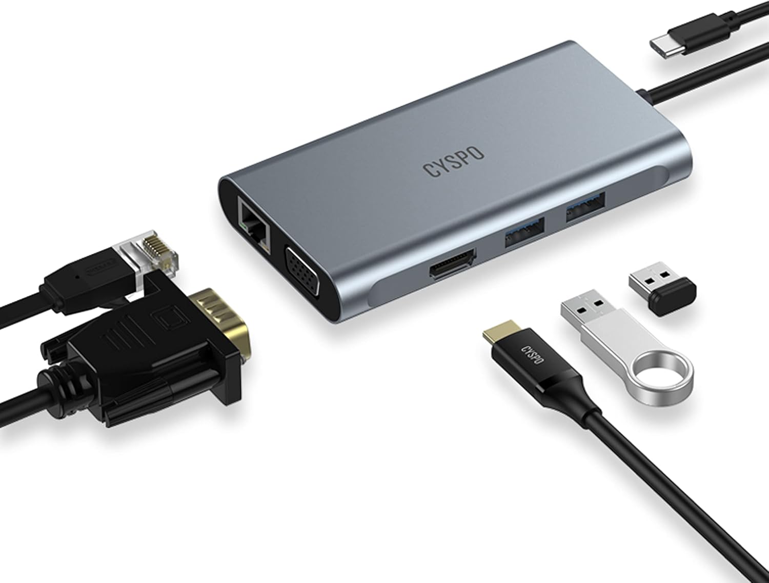 Amazon.com: USB C Hub Docking Station, 6-in-1 Dual Monitor Adapter with ...