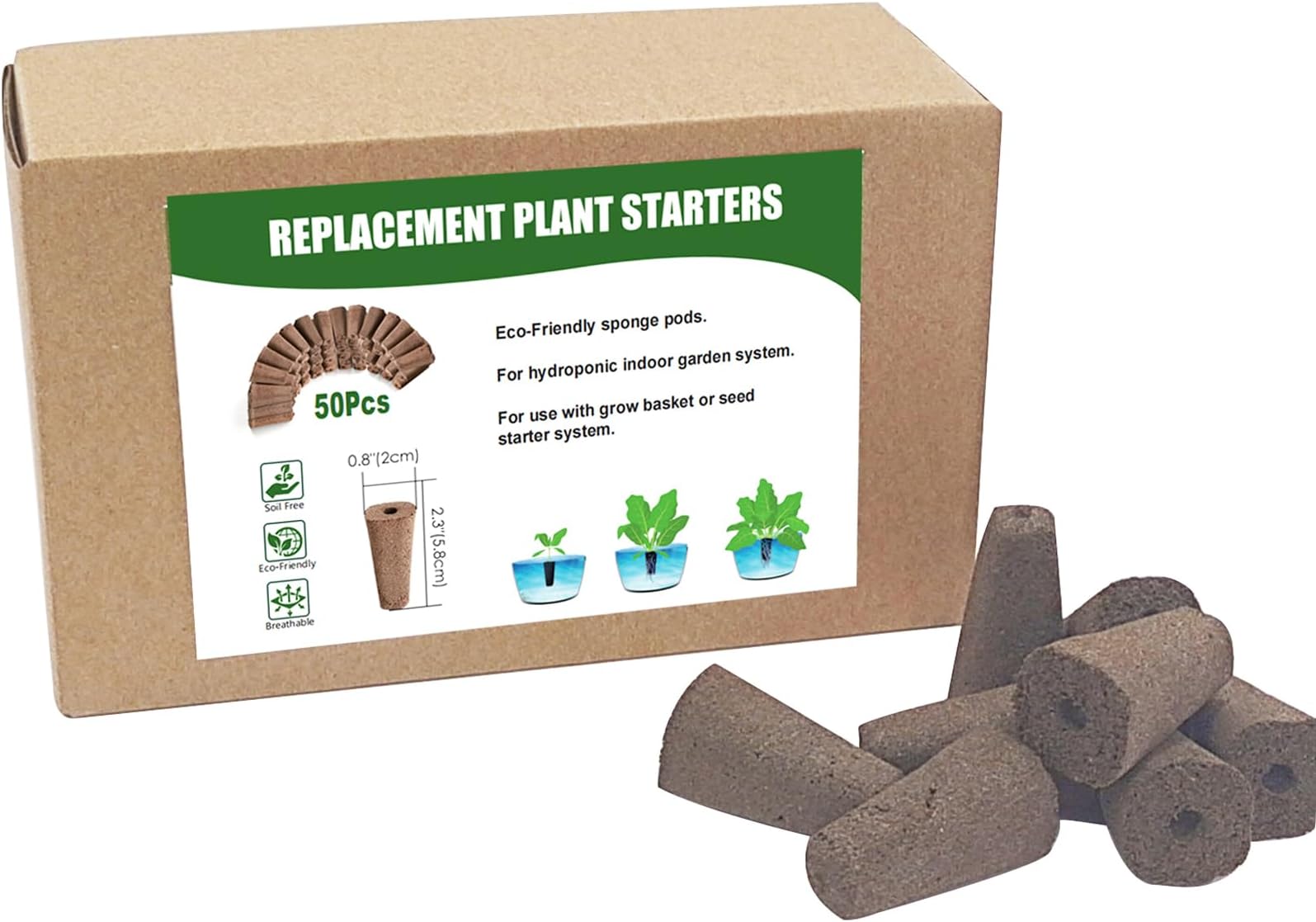 Amazon.com : Esamploe 80 Pcs Hydroponic Seeds Grow Sponges Pods Kit ...