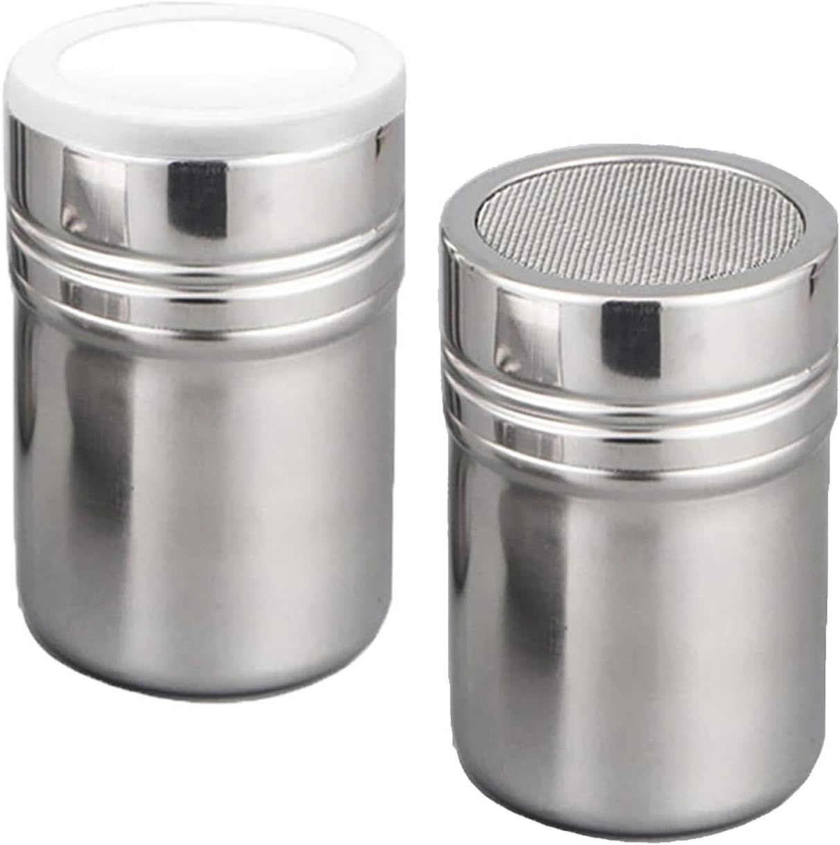 Zemolo Flour Sugar Salt Shaker, 7oz Stainless Steel Chocolate Shaker ...