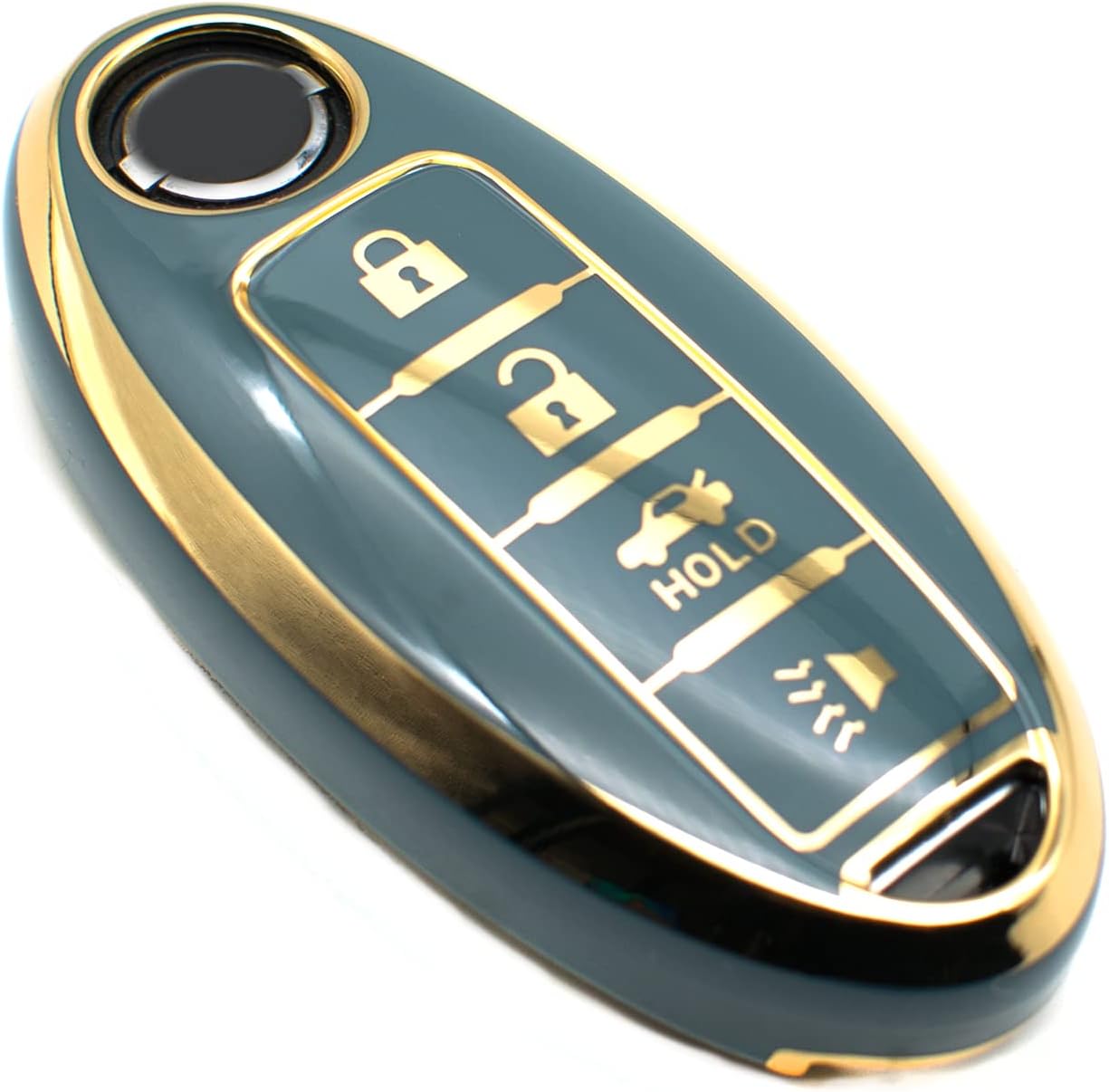 Amazon.com: iJDMTOY Metallic Black Hard Plastic Shell Smart Key Fob ...