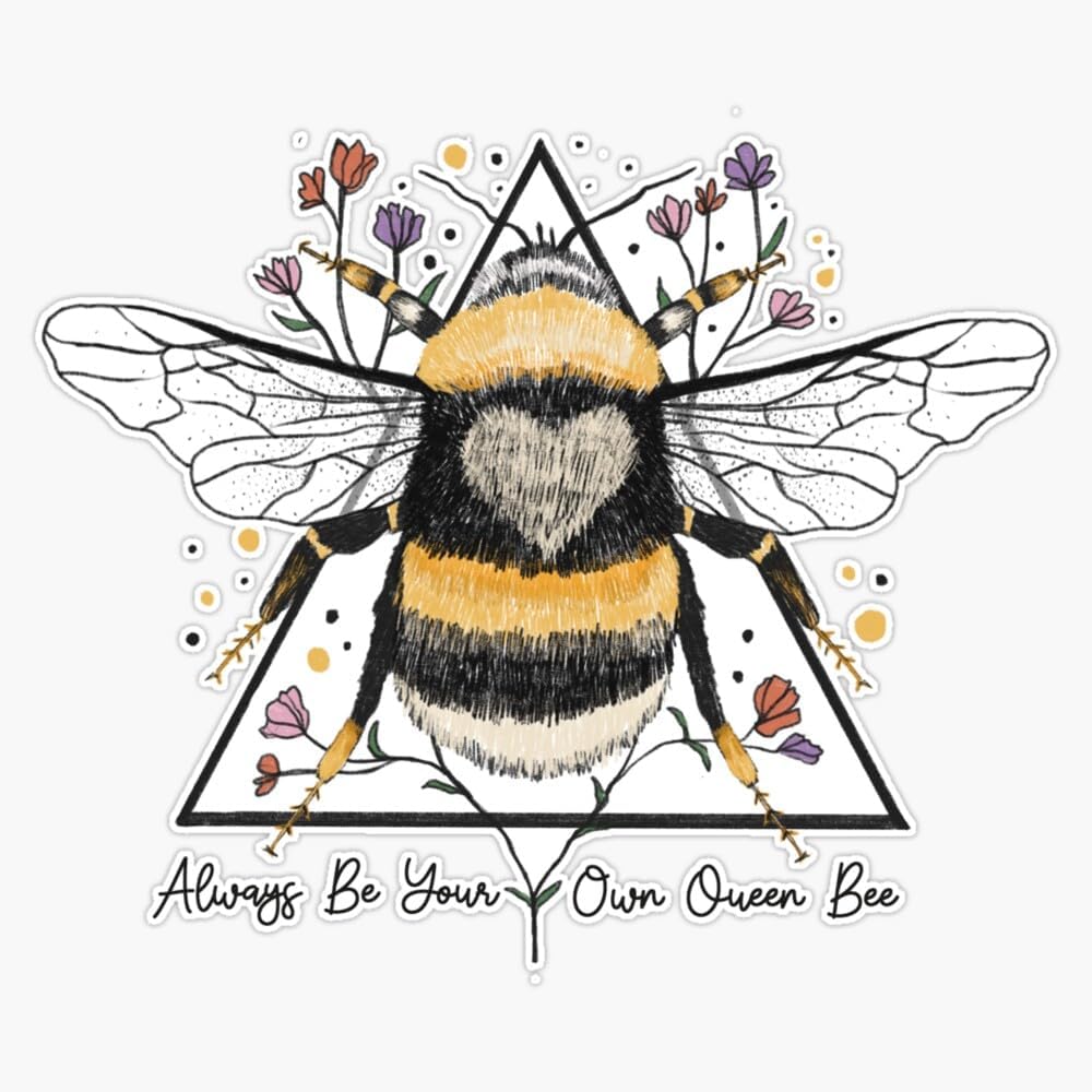 Amazon.com: Always Be Your Own Queen Bee Vintage Positivity Sticker ...