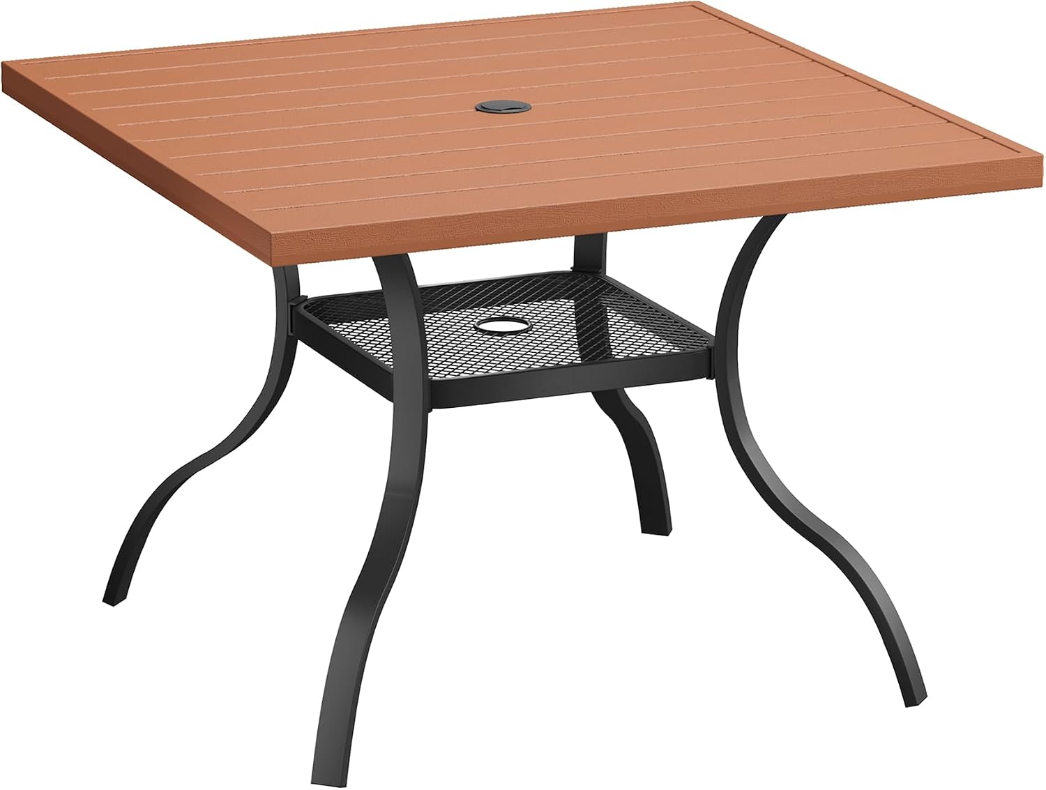 Amazon.com: VICLLAX Square Outdoor Patio Table, All Weather Wood Grain ...
