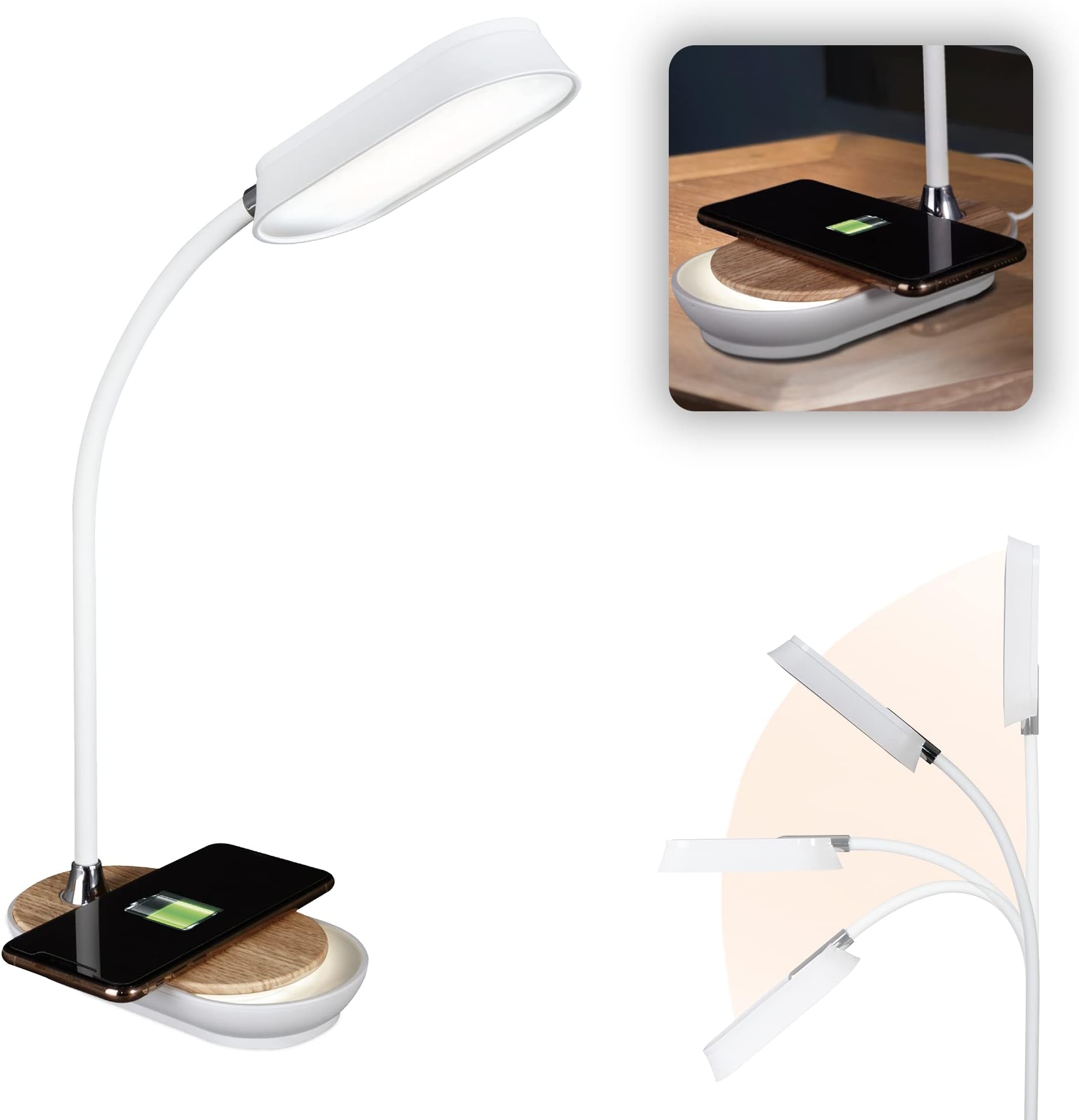 OttLite Inspire LED Desk Lamp with Wireless Charging - ClearSun LED ...