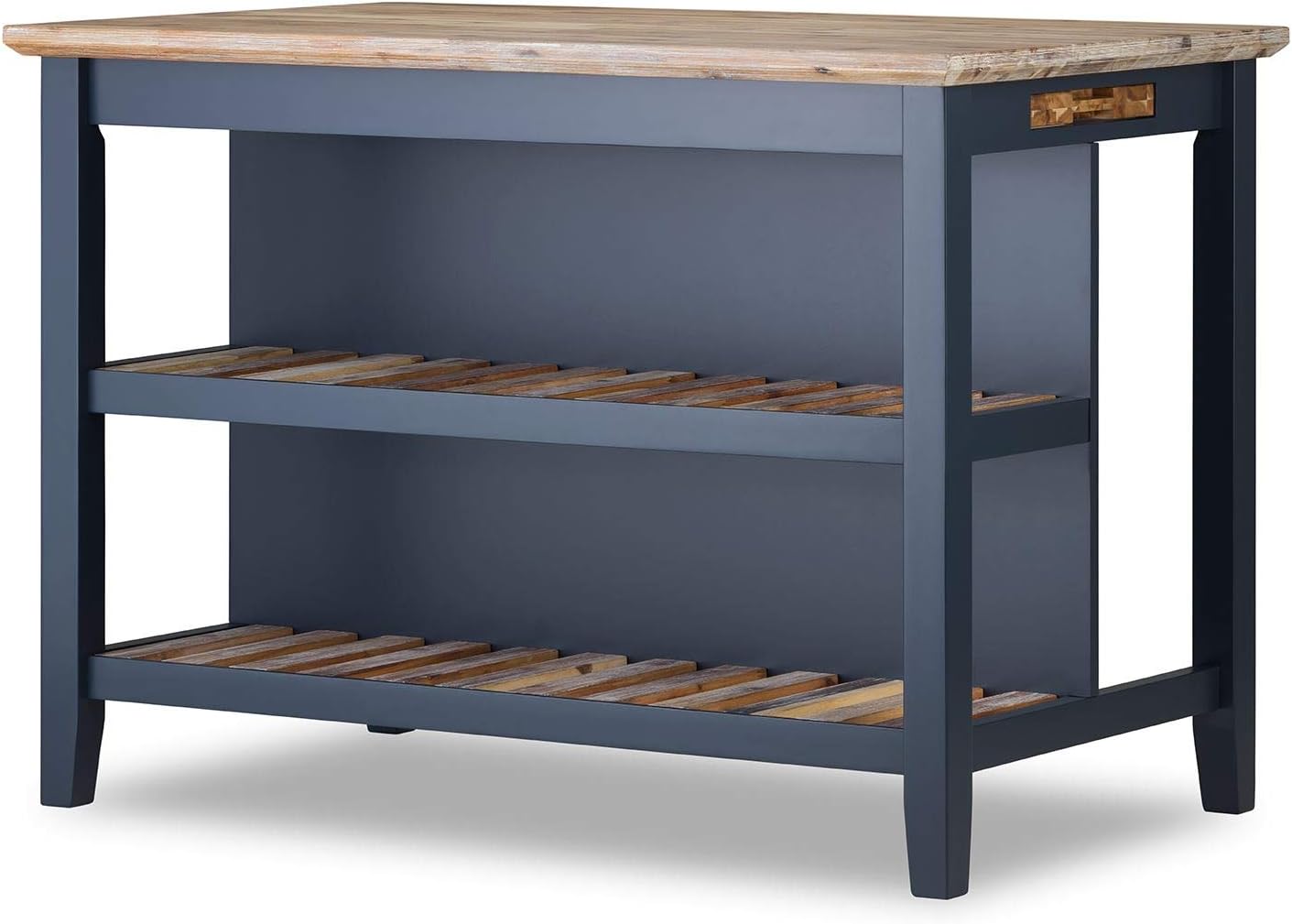 Florence Navy Blue Breakfast Bar (L: 78cm, W: 126cm, H: 91cm) with ...