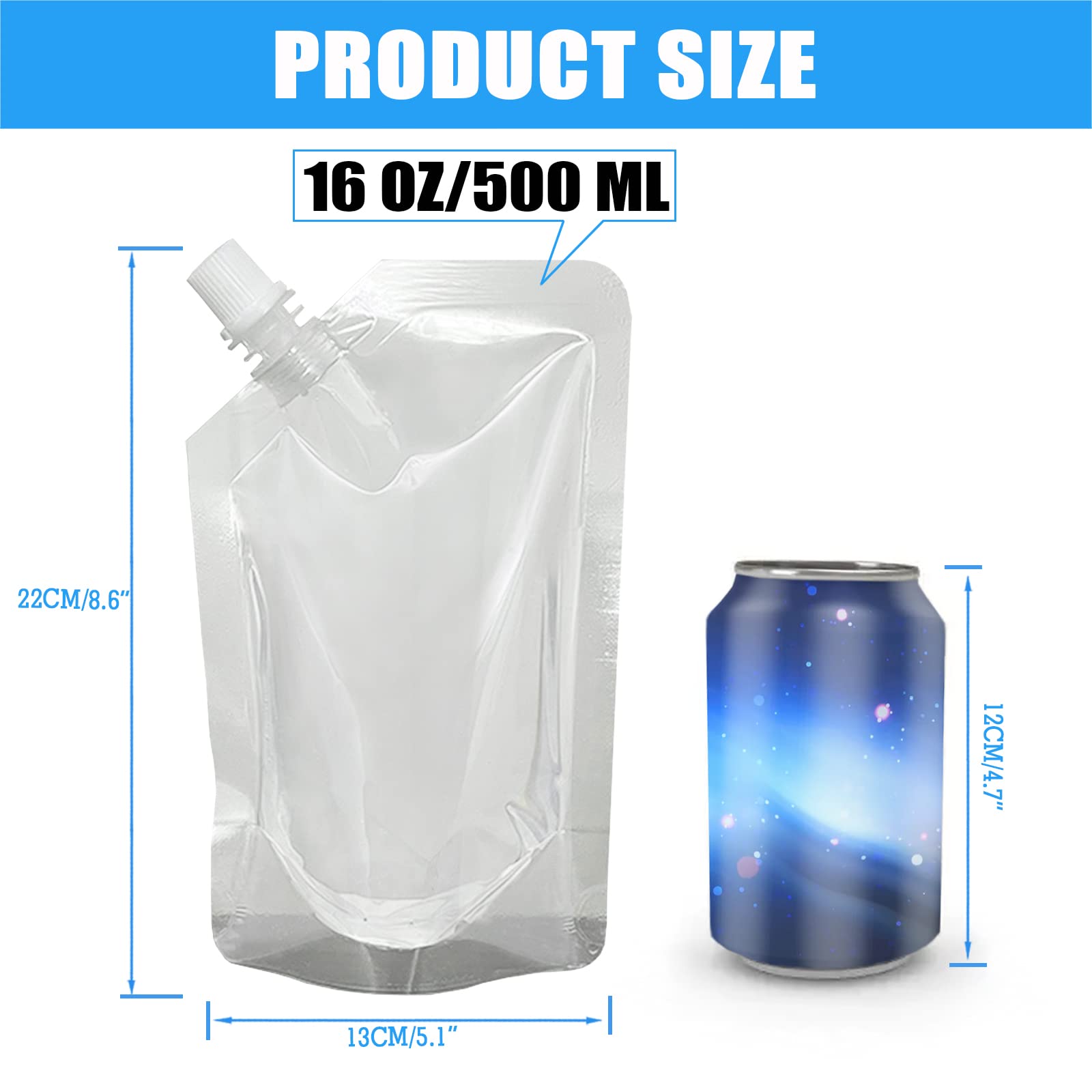 Snapklik.com : 6-Piece Drinks Flasks - Juice & Liquor Pouch, Reusable ...