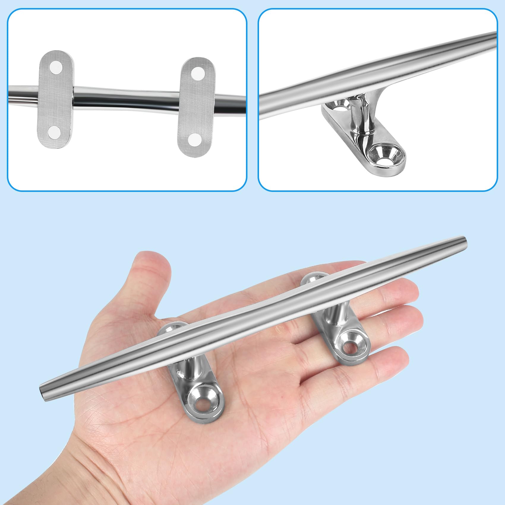 10 Inch Boat Cleat 316 Stainless Steel Dock Cleats High Polished Marine