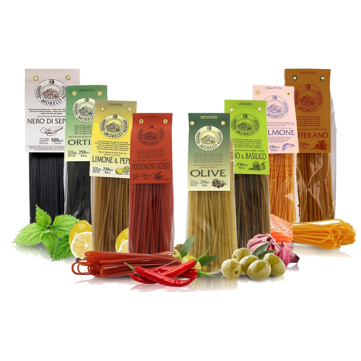 Antico Pastificio Morelli - Italian Artisan Flavoured Pasta - Mixed Box ...