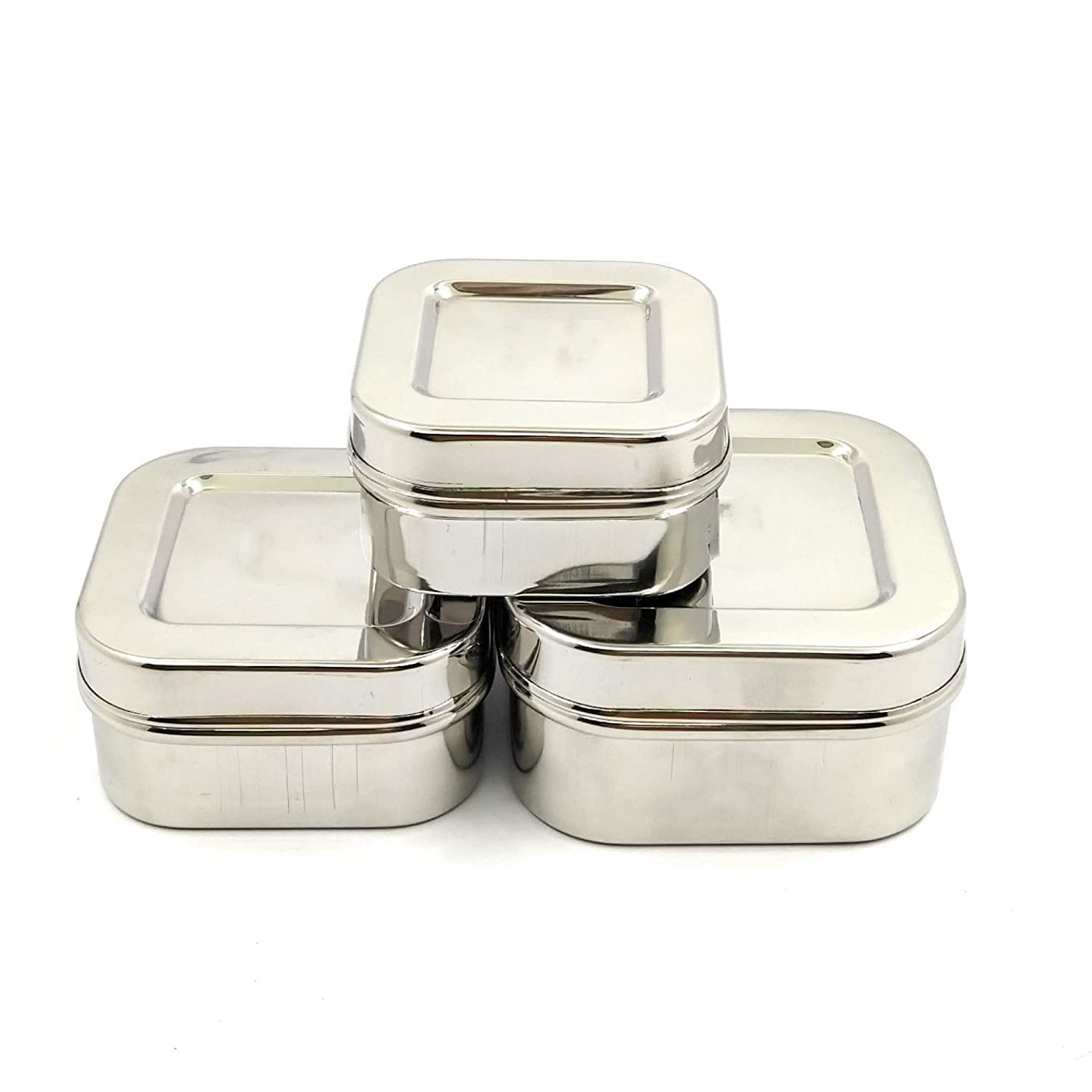 Buy Kissan Stainless Steel Mini Square Storage Box | Containers With ...