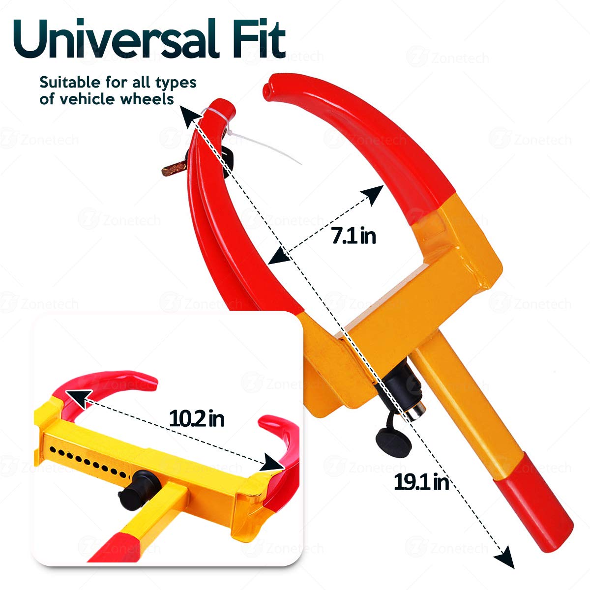 Snapklik.com : ZONETECH Wheel Lock Security Tire Clamp - Premium ...