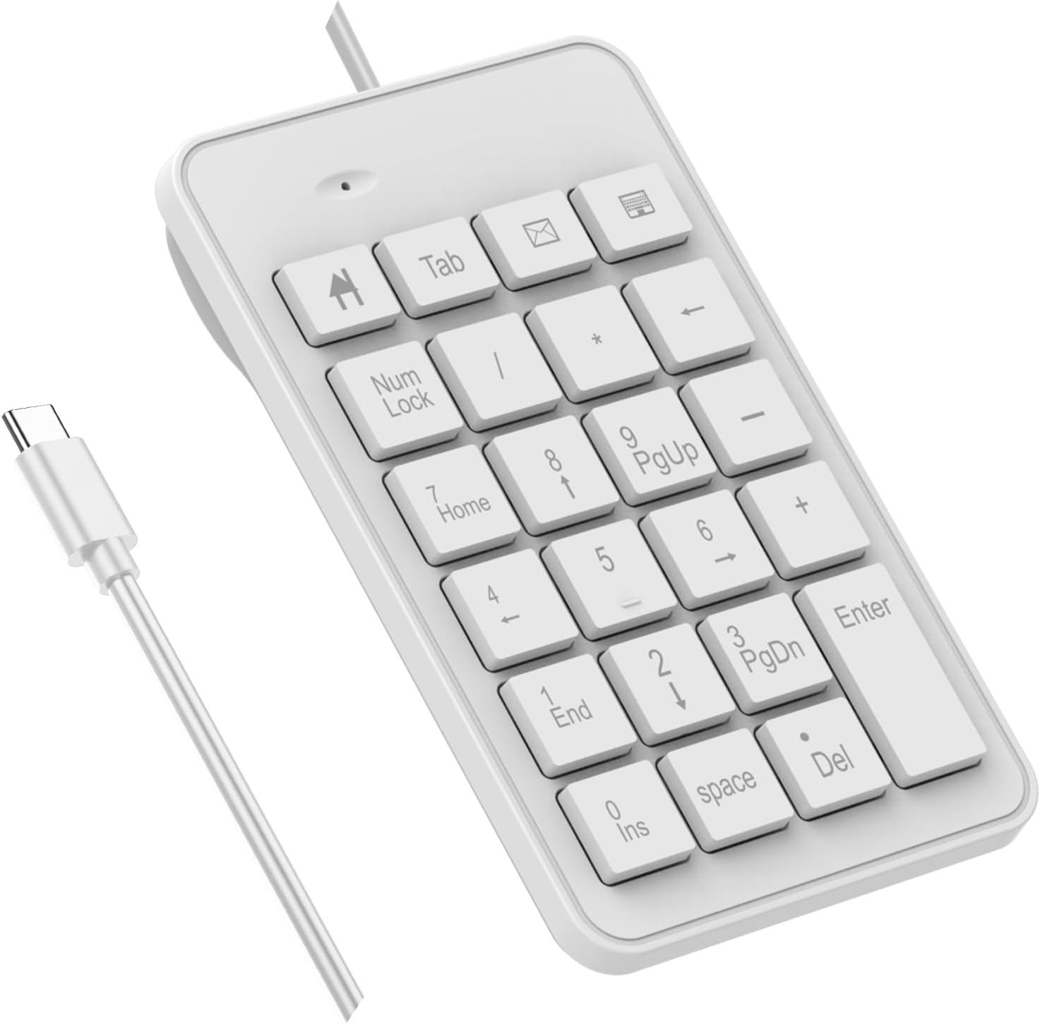 Amazon.com: LOONASA Wired USB C Number Pad - 23 Keys Type C Numeric ...