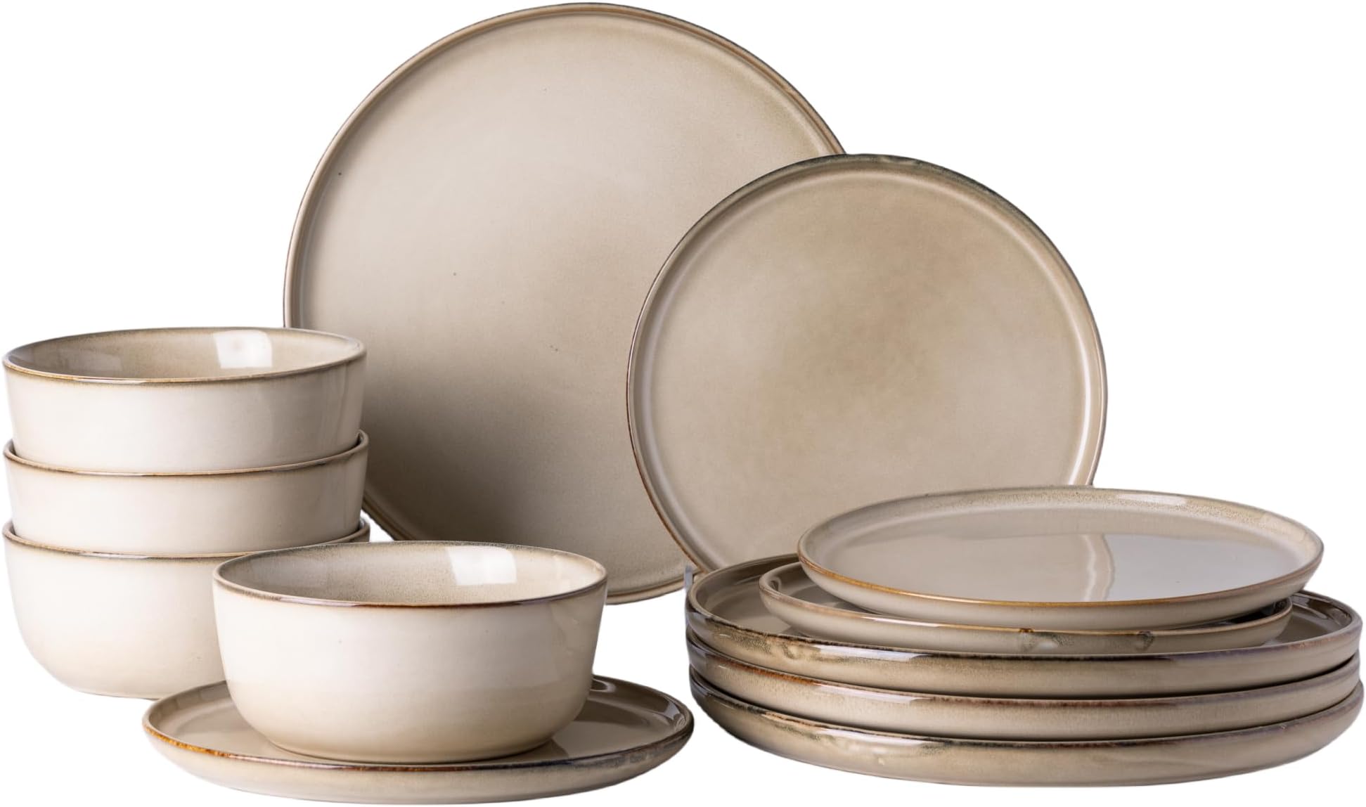 Amazon.com: Luna Collection by Maison Neuve Stoneware Dinnerware Set ...