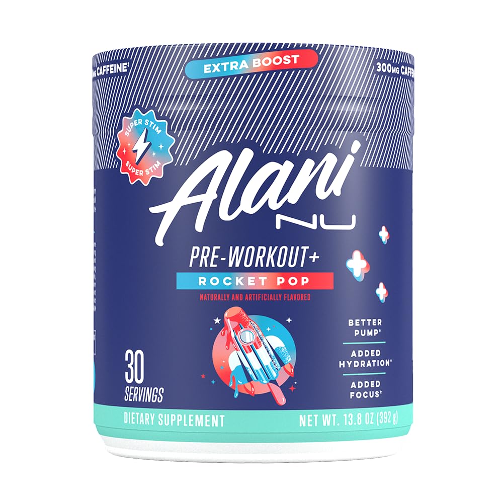 Amazon.com: Alani Nu Pre Workout+ Powder Rocket POP, Extra Boost, Sugar ...