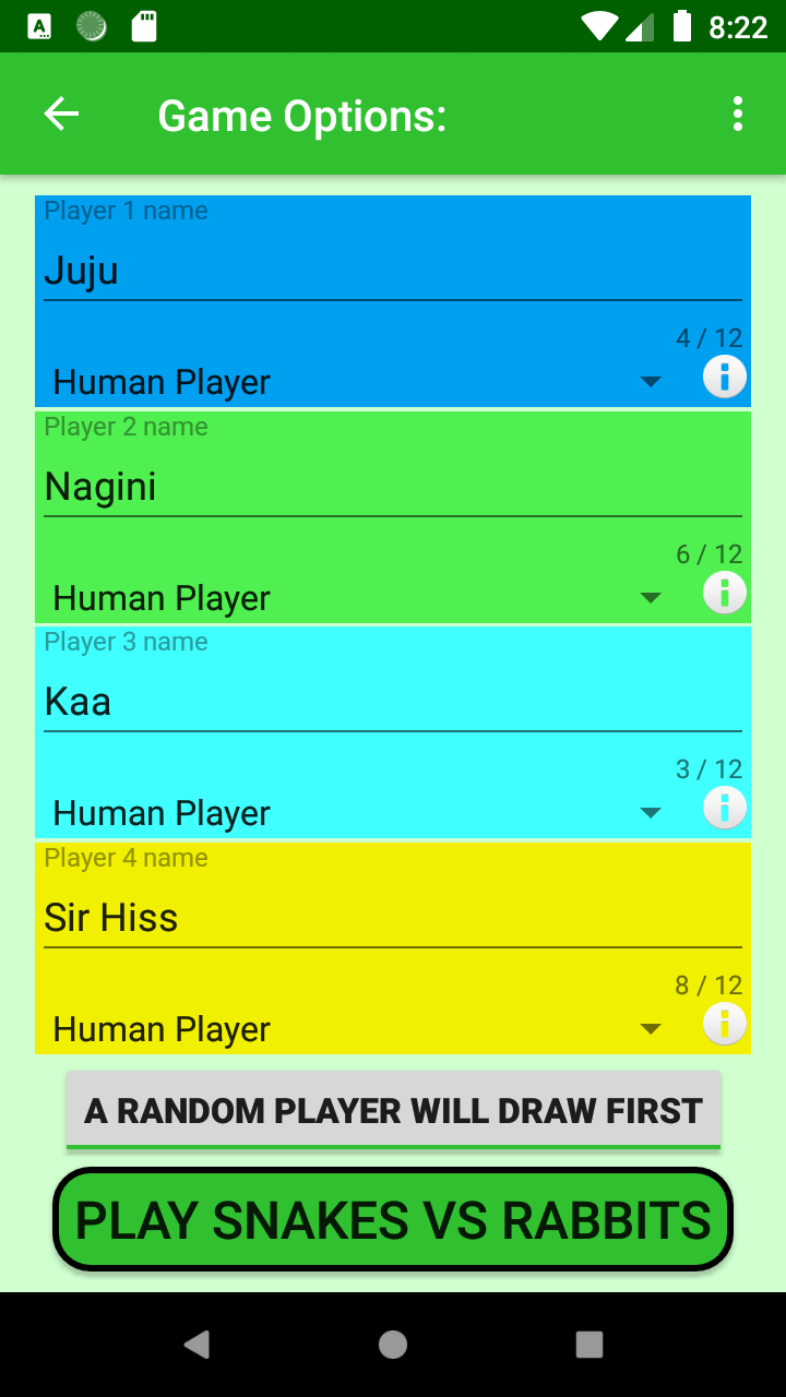 Snakes vs Rabbits card game - App on Amazon Appstore