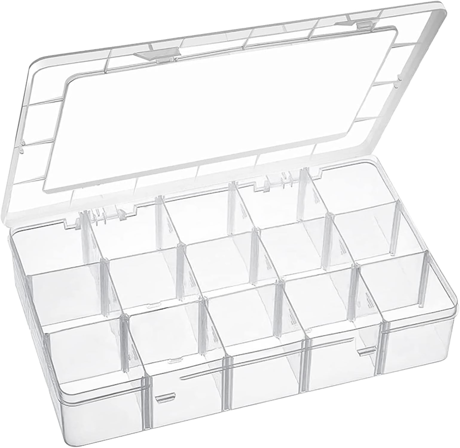 Amazon.com: UHOUSE Plastic Organizer Container with Adjustable Dividers ...