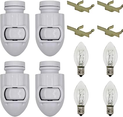 Plug in Night Light Module Includes 4 Bulbs and 4 Metal Clips, Great ...
