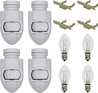 Plug in Night Light Module Includes 4 Bulbs and 4 Metal Clips, Great ...