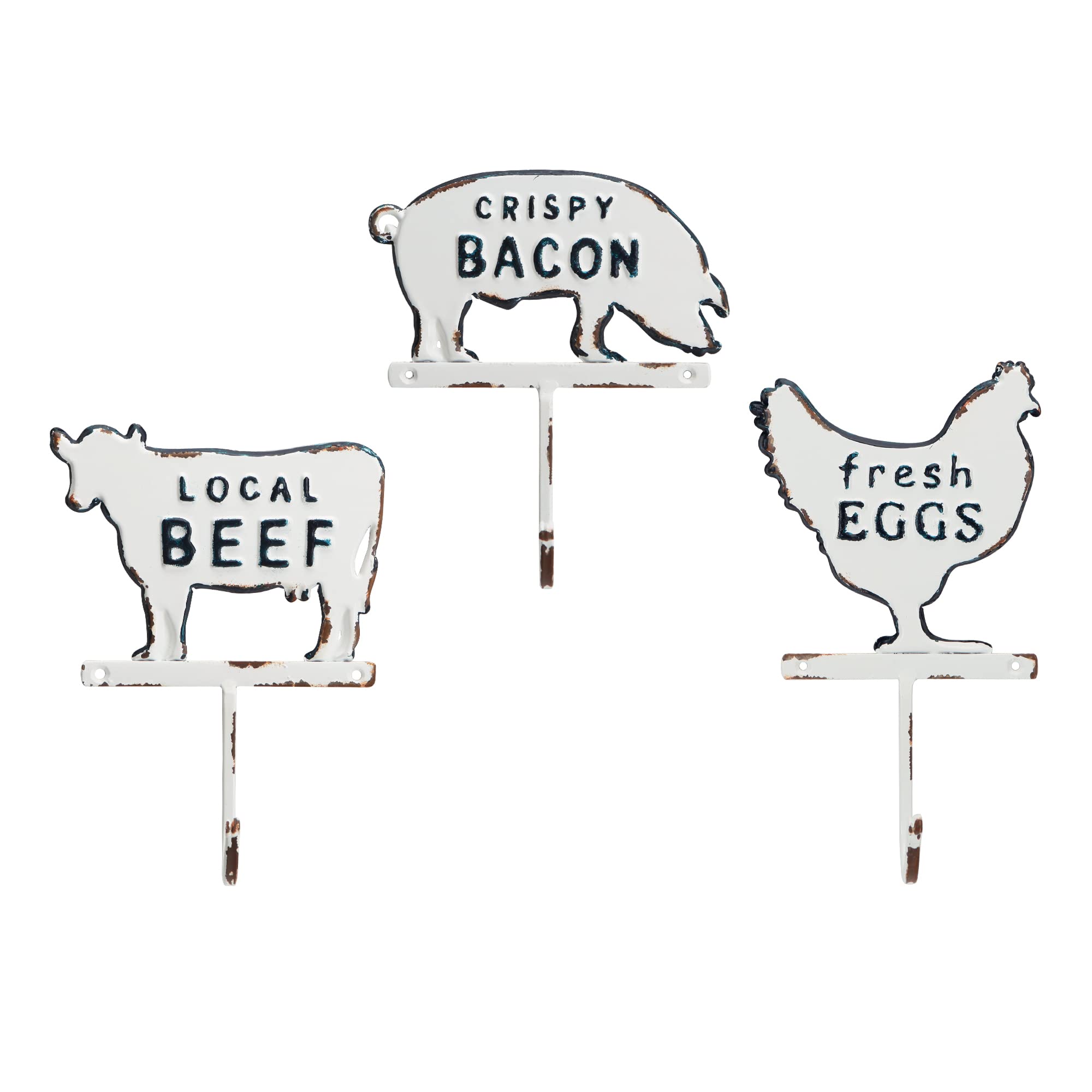 Amazon.com: Synovana Set of 3 Farmhouse Decorative Coat Hooks Wall ...