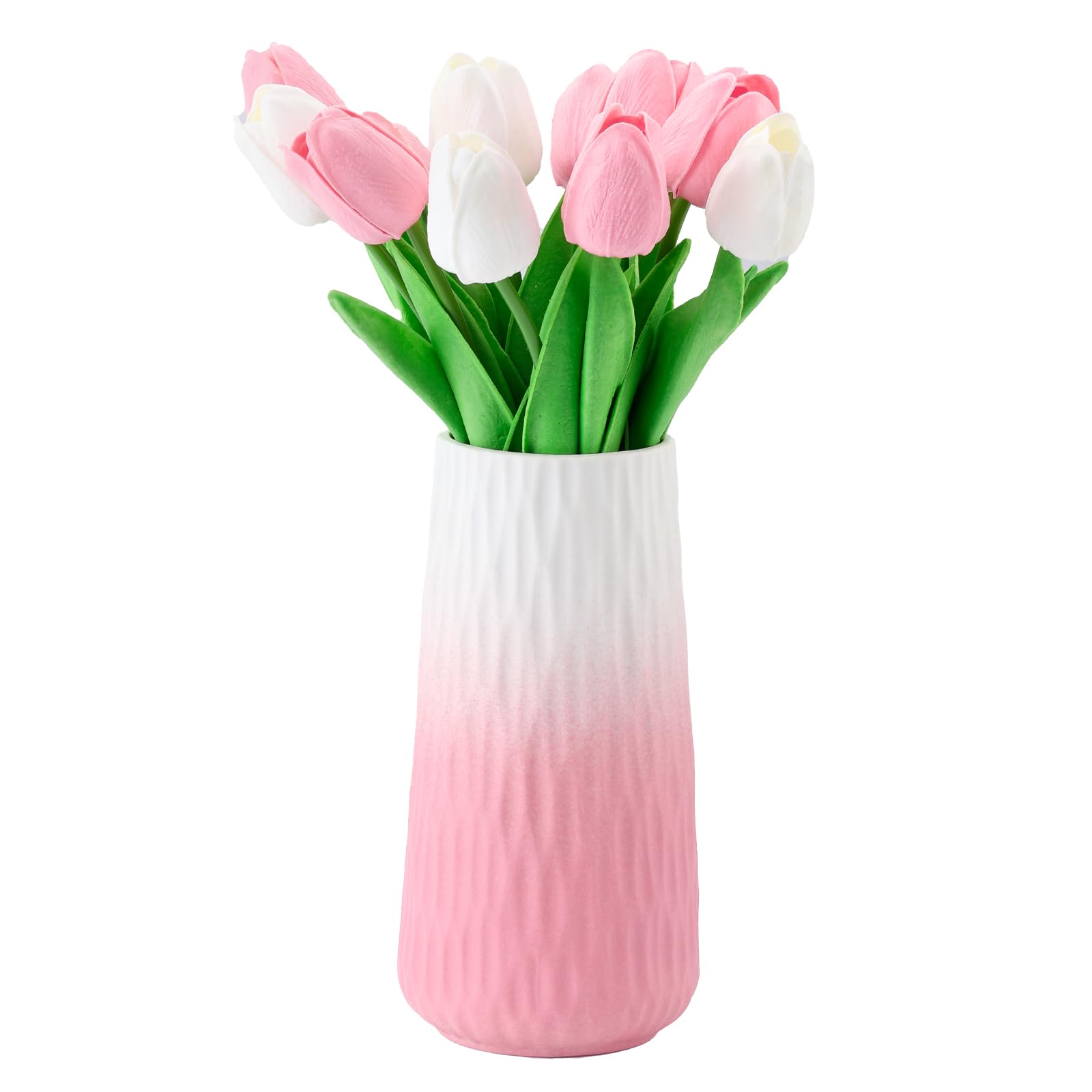 Amazon.com: COPOTEA Flower Vase - Pink Ceramic Home Decor Vase，8 Inch ...
