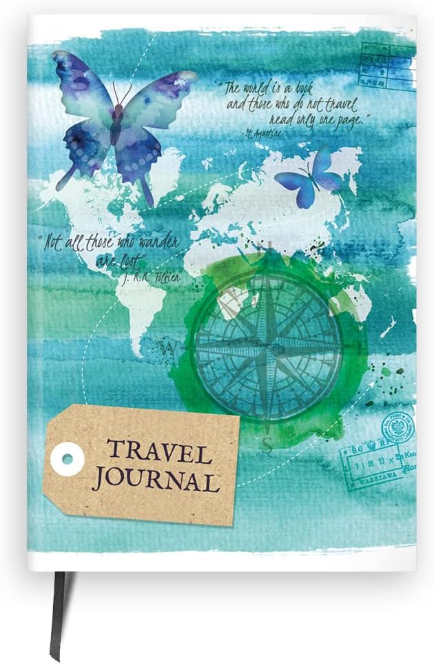 My Travels Adventure Hardback Journal A5 Notebook Map Design : Amazon ...