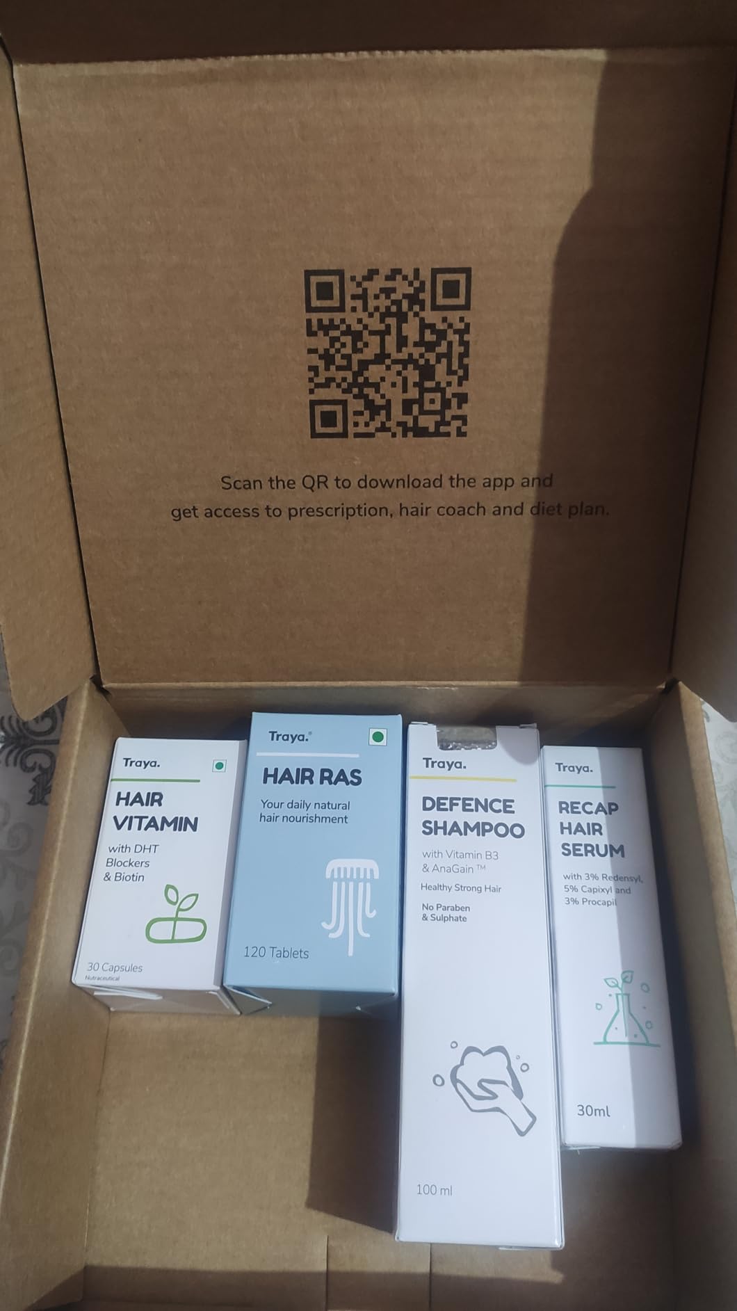 Buy Traya Growth Kit | Ras, Vitamins, Recap Serum, Defence Shampoo With ...