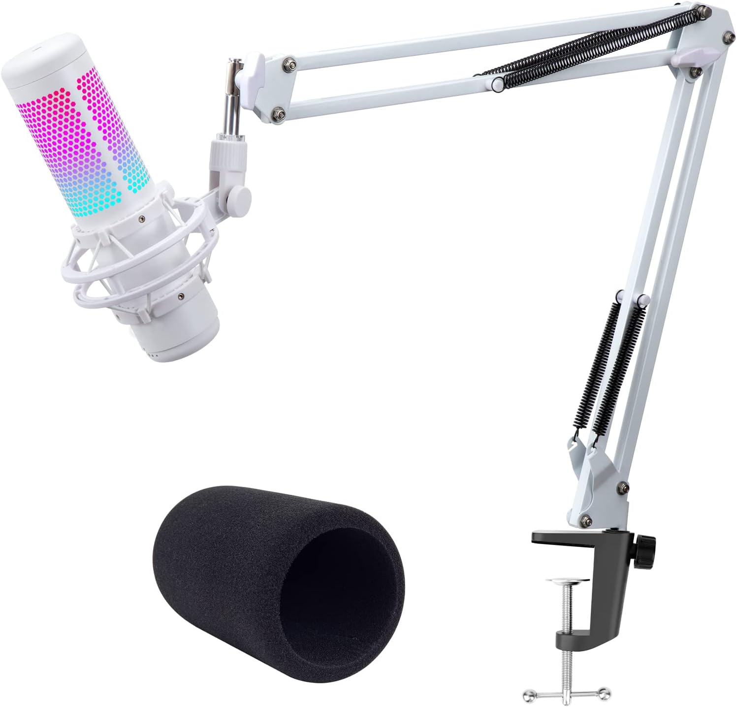 QuadCast Boom Arm for QuadCast S Microphone, White Mic Arm Compatible ...