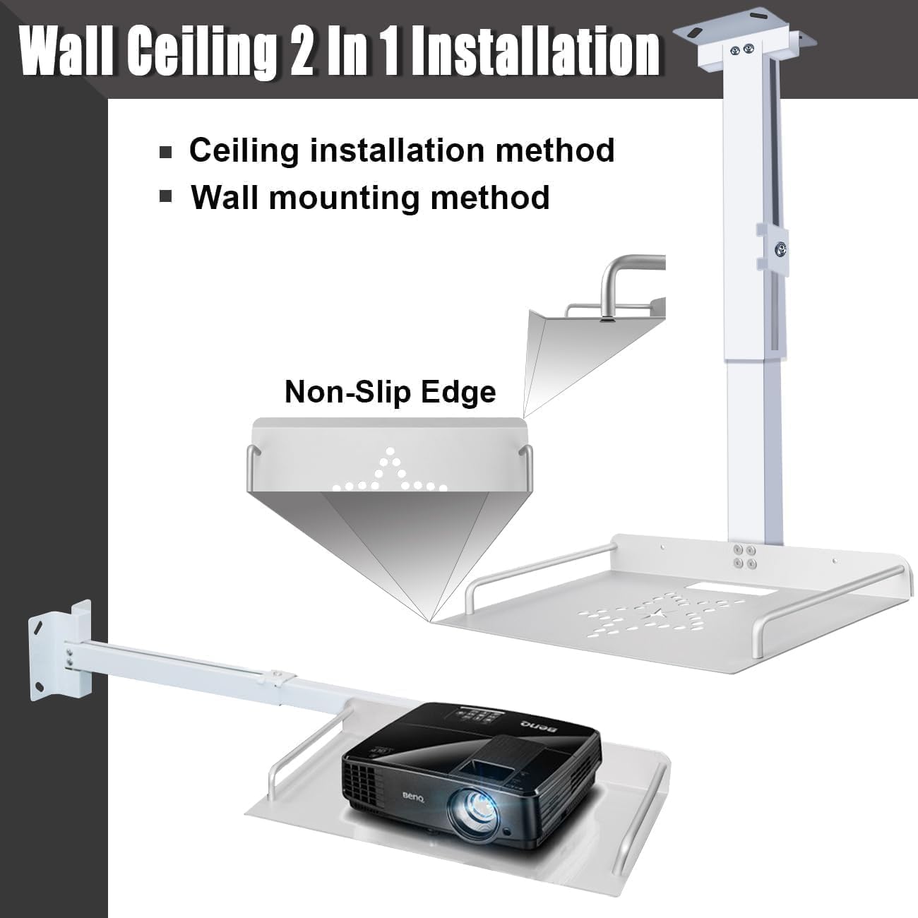 Shelf Ceiling Pole Mounted Projector Equipment FCM63M Floor To Ceiling