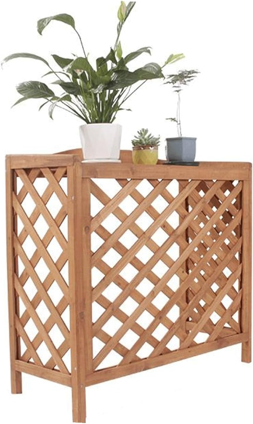Amazon.com: PAPERGAN Wooden Air Conditioner Cover Outdoor Wooden Air ...