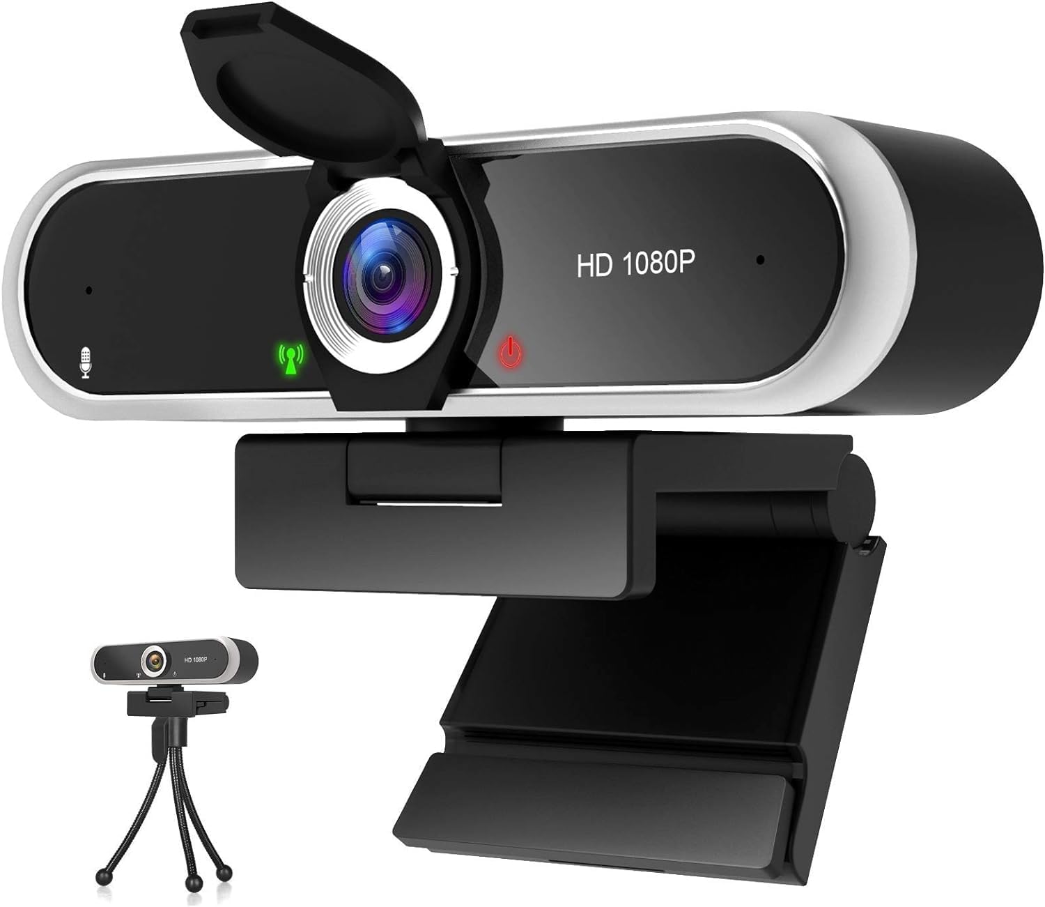 Amazon.com: Cevoqin 1080P Webcam with Microphone, USB Webcam for PC, No ...