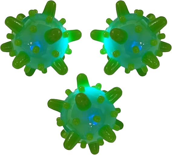 Playlearn 55mm Sensory Flashing Spiky Ball Fidget Toy Led Bouncy Ball ...