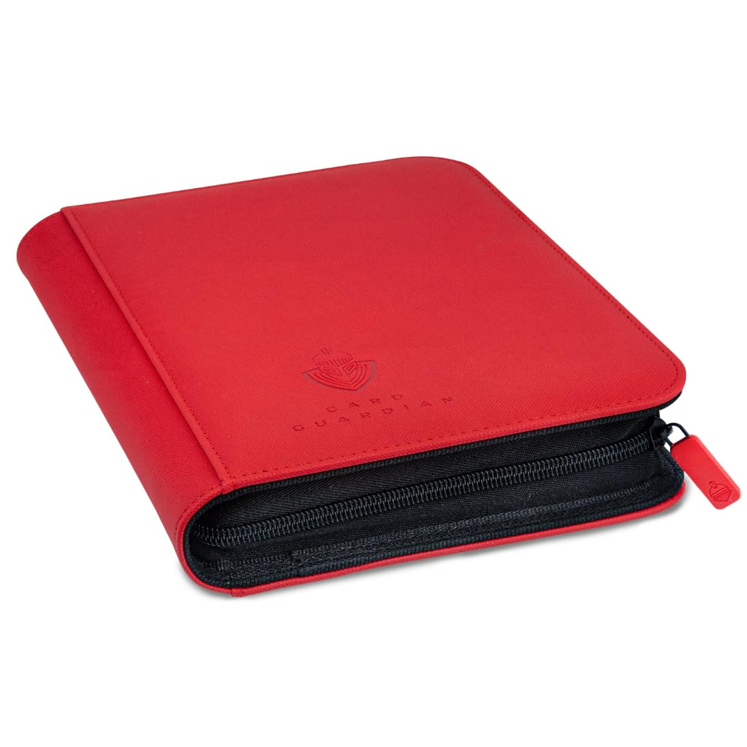 Card Guardian - Premium 4 Pocket Binder for 160 Cards (Red) | Zipper ...