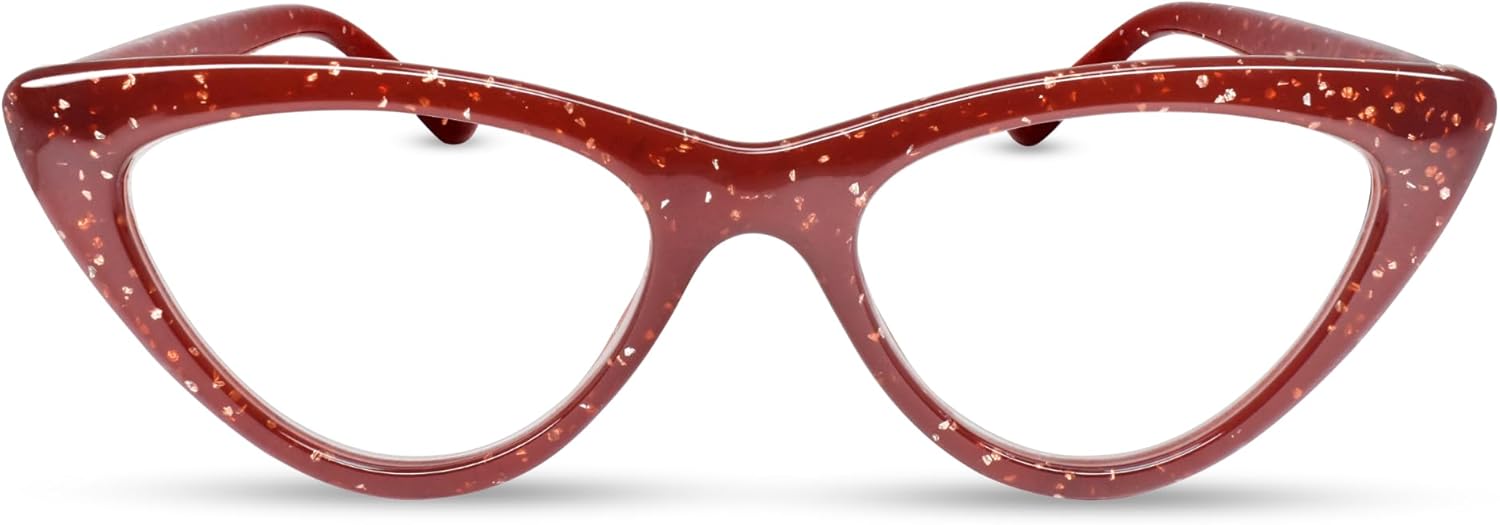 Amazon.com: Ruby Red Cateye Reading Glasses for Women – Stylish Readers ...