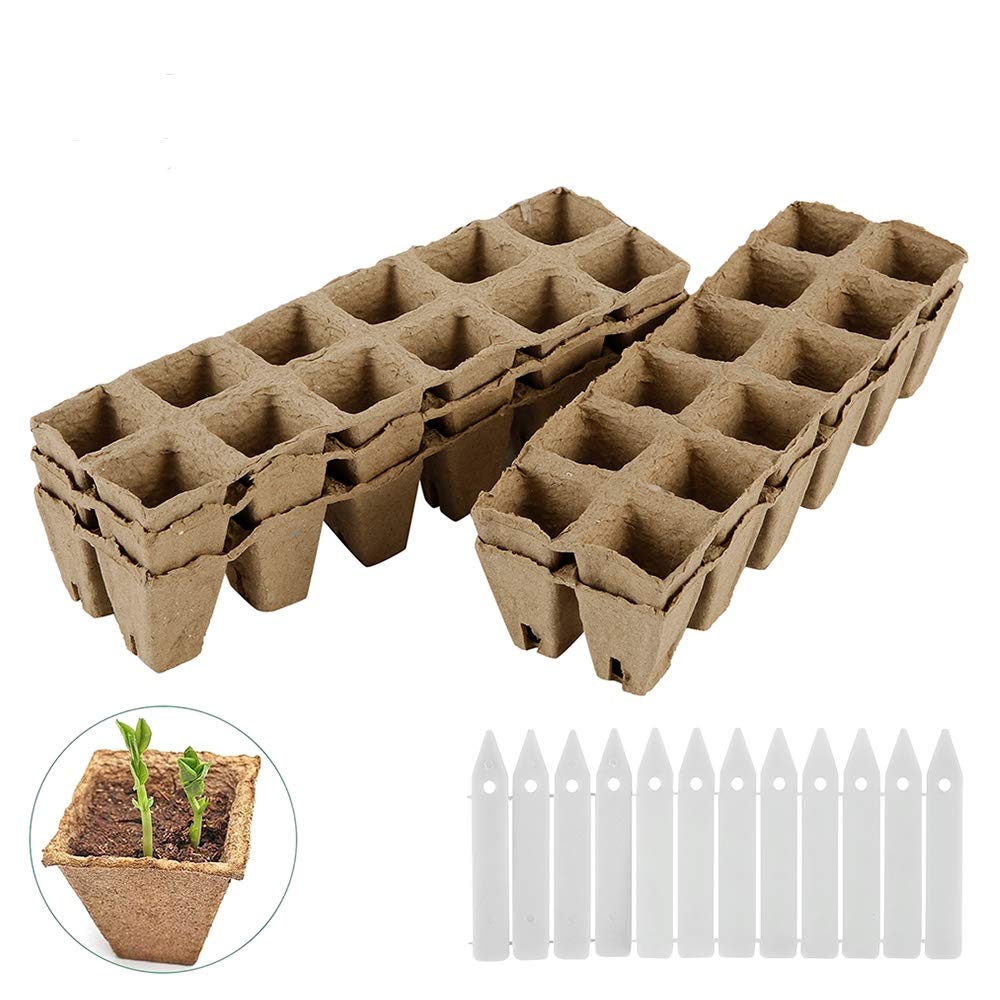 Buy Pack of 5 Propagation Pots, 12 Grids Biodegradable Square Pot ...