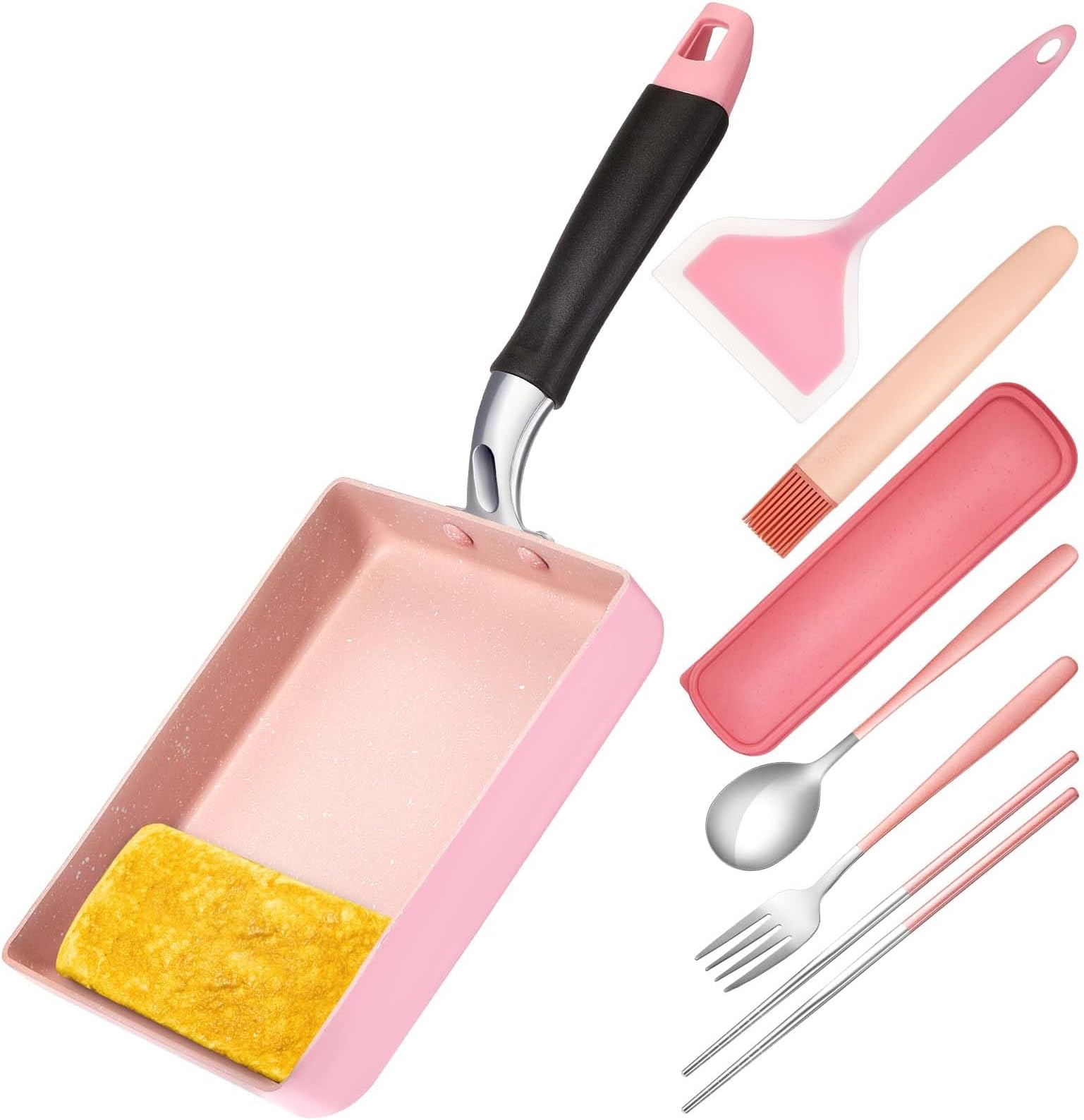 Amazon.com: Sunnychicc 7 Pcs Tamagoyaki Pan Set 7''x 5''Japanese ...