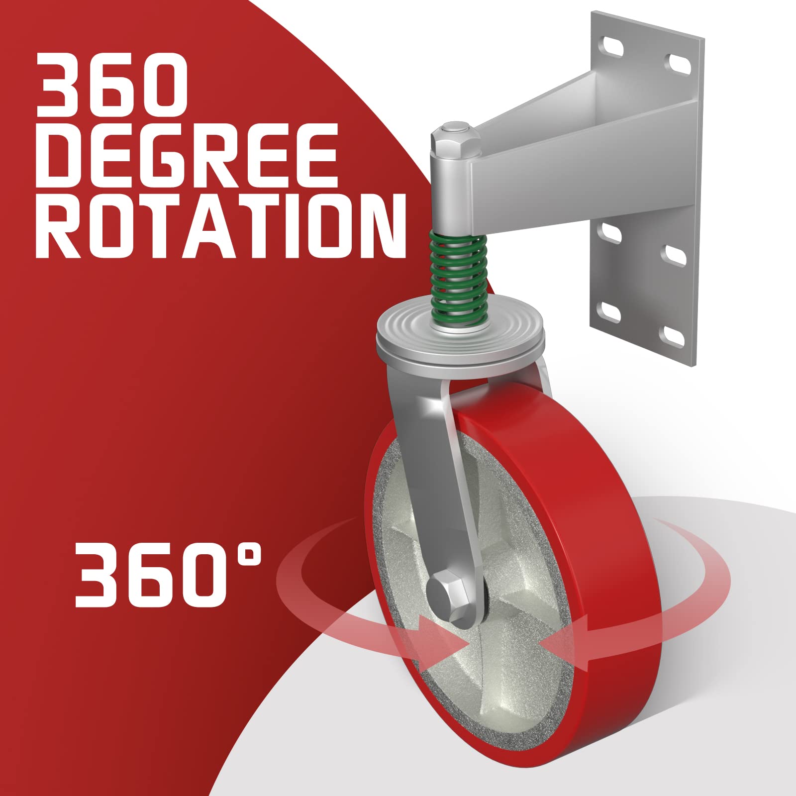 Snapklik.com : Uscaster 6inch Fence Gate Wheel For Metal Tube Gate 360 ...