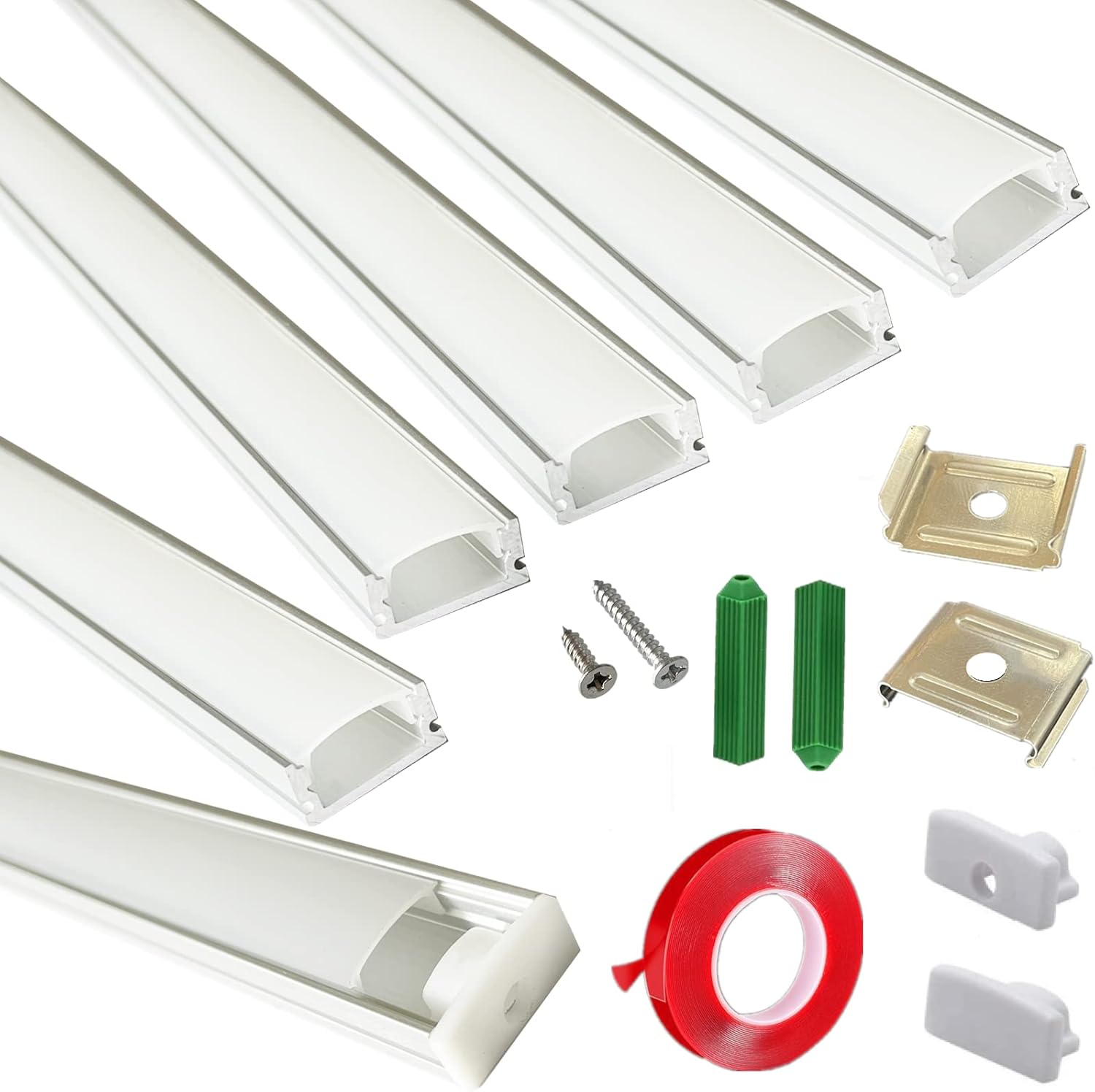 THMOOTHER LED Strip U Channel Diffuser 6-Pack 1FT,17X7.5MM Surface ...