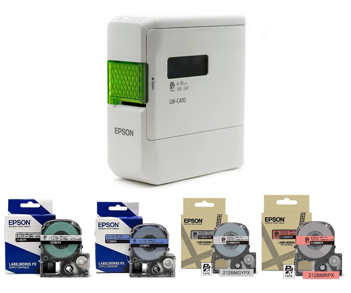 Amazon.com : LABELWORKS Epson LW-C410PX Back to School Bundle - Label ...