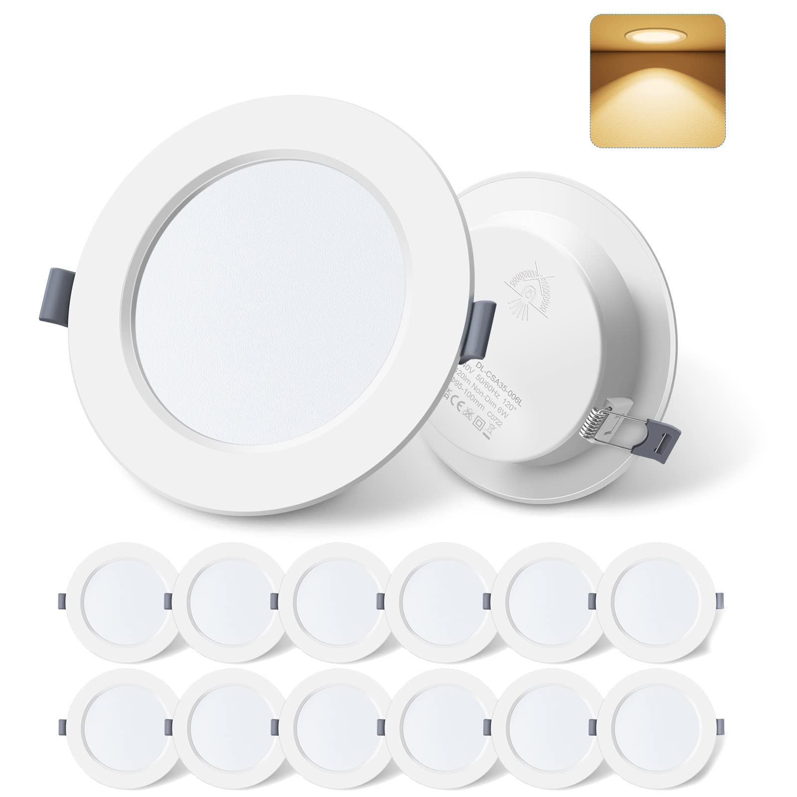 ALUSSO LIGHTING LED Recessed Ceiling Lights, 25.5mm Ultra Slim ...