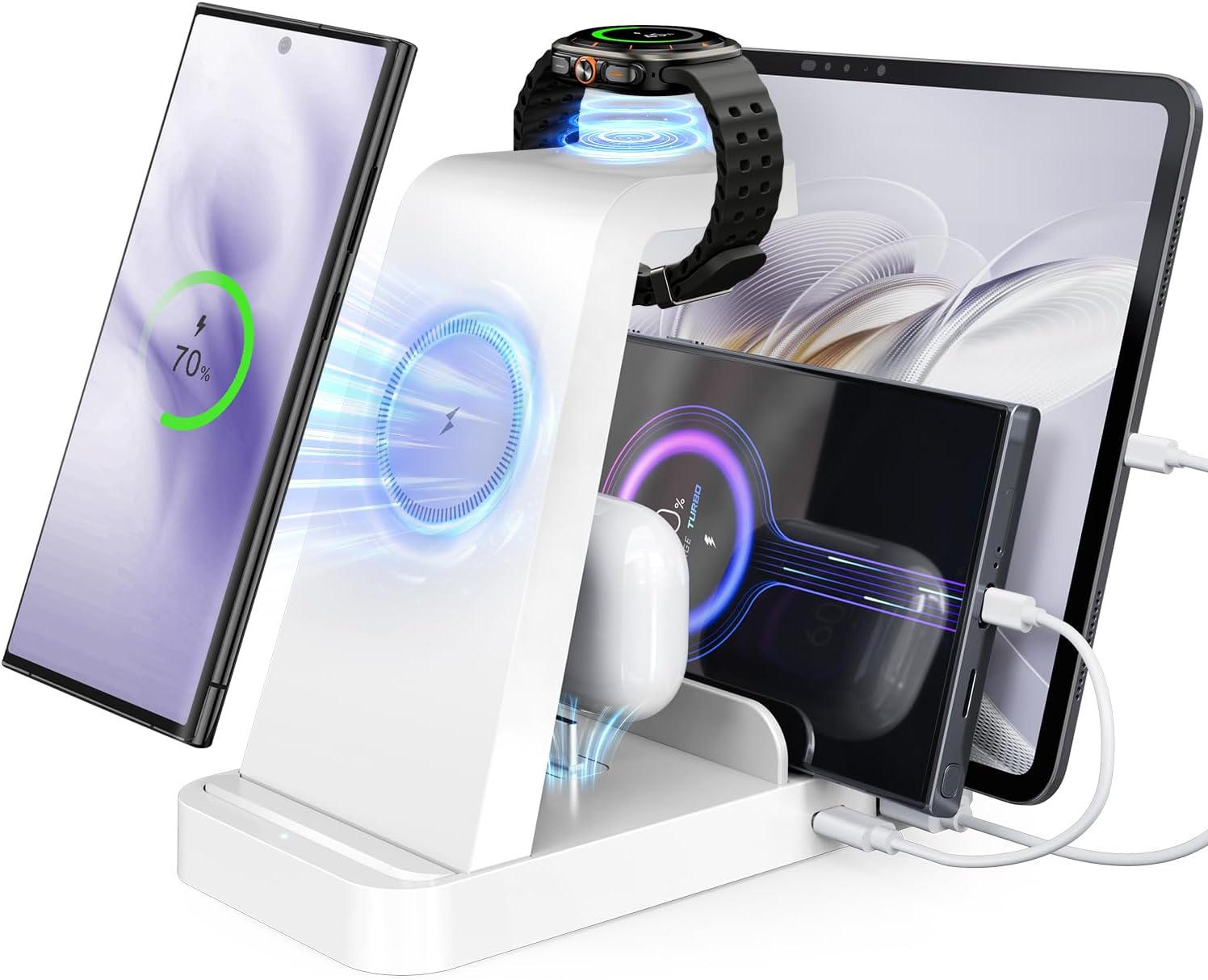 Amazon.com: 5 in 1 Wireless Charger for Samsung, Wireless Charging ...