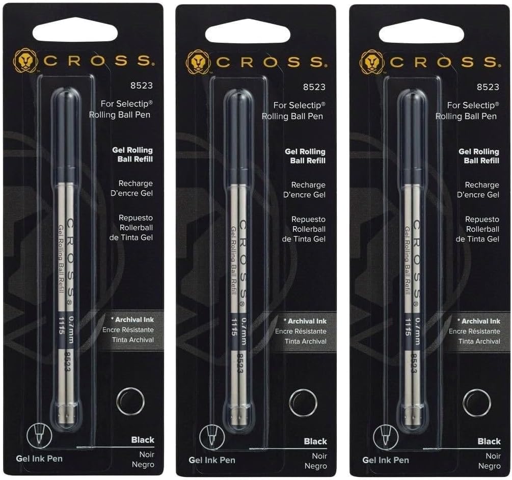 Cross Ballpoint Pen Refill, Medium Black, 2 Per Card (8513-2): Pen ...