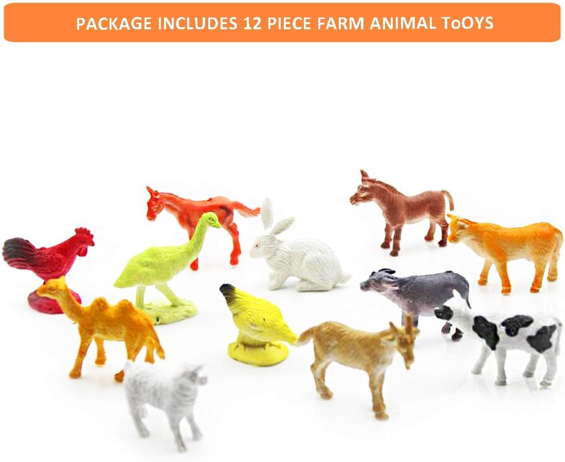 65 Pieces Animal Figures Toy Set – Plastic Educational Jungle Animal ...