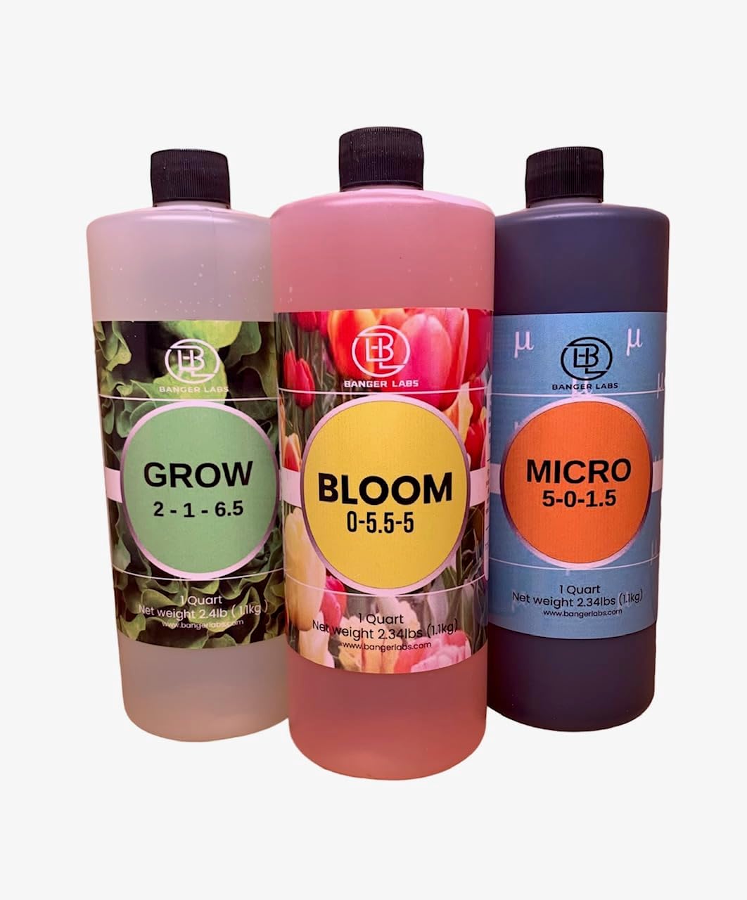 Amazon.com: Banger Labs Hydroponic Nutrient Kit – Grow, Bloom, Micro ...
