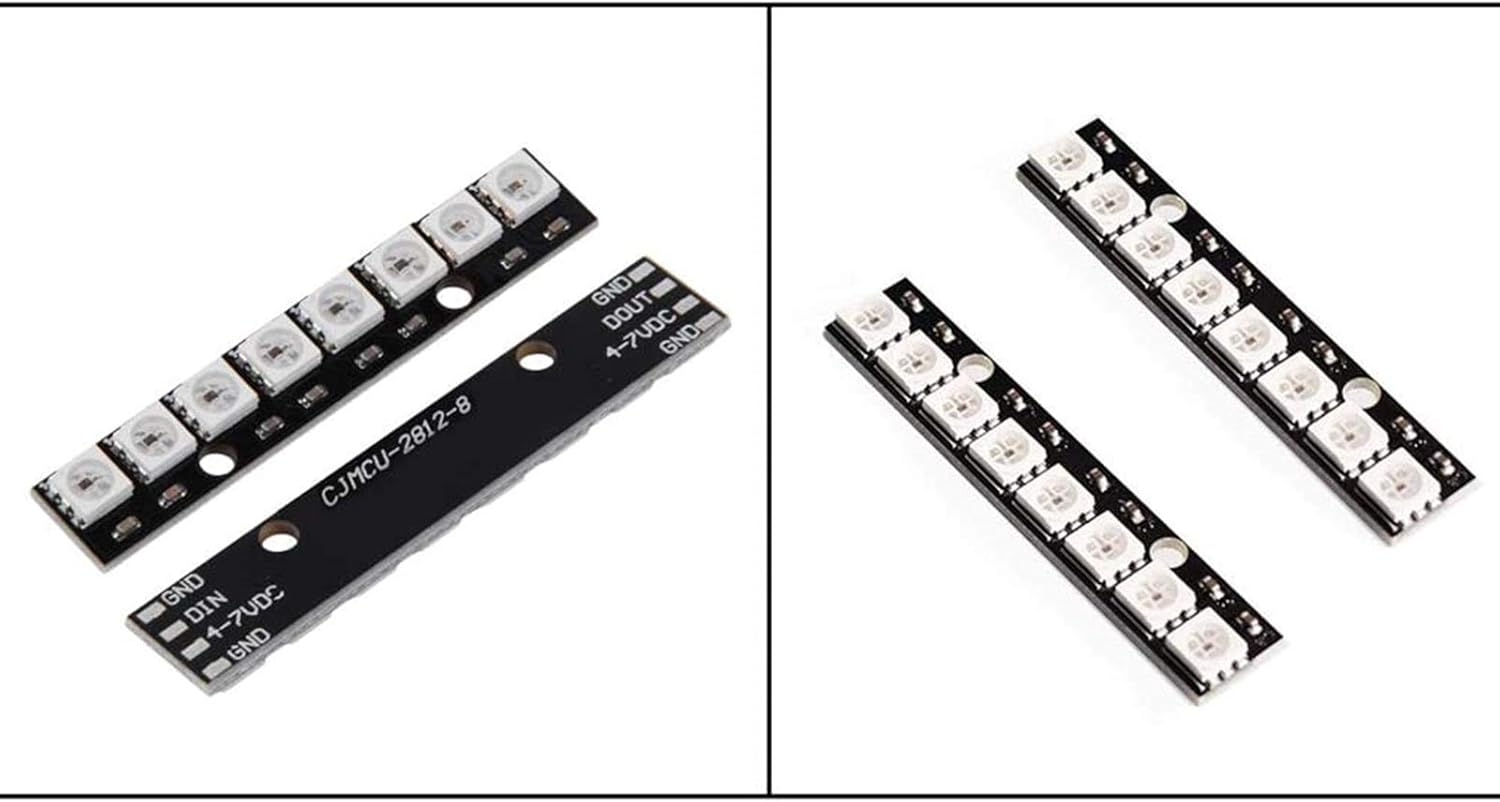 ZHITING 5 Pcs WS2812 5050 RGB 8 LEDs Light Strip Driver Board 8 Channel ...
