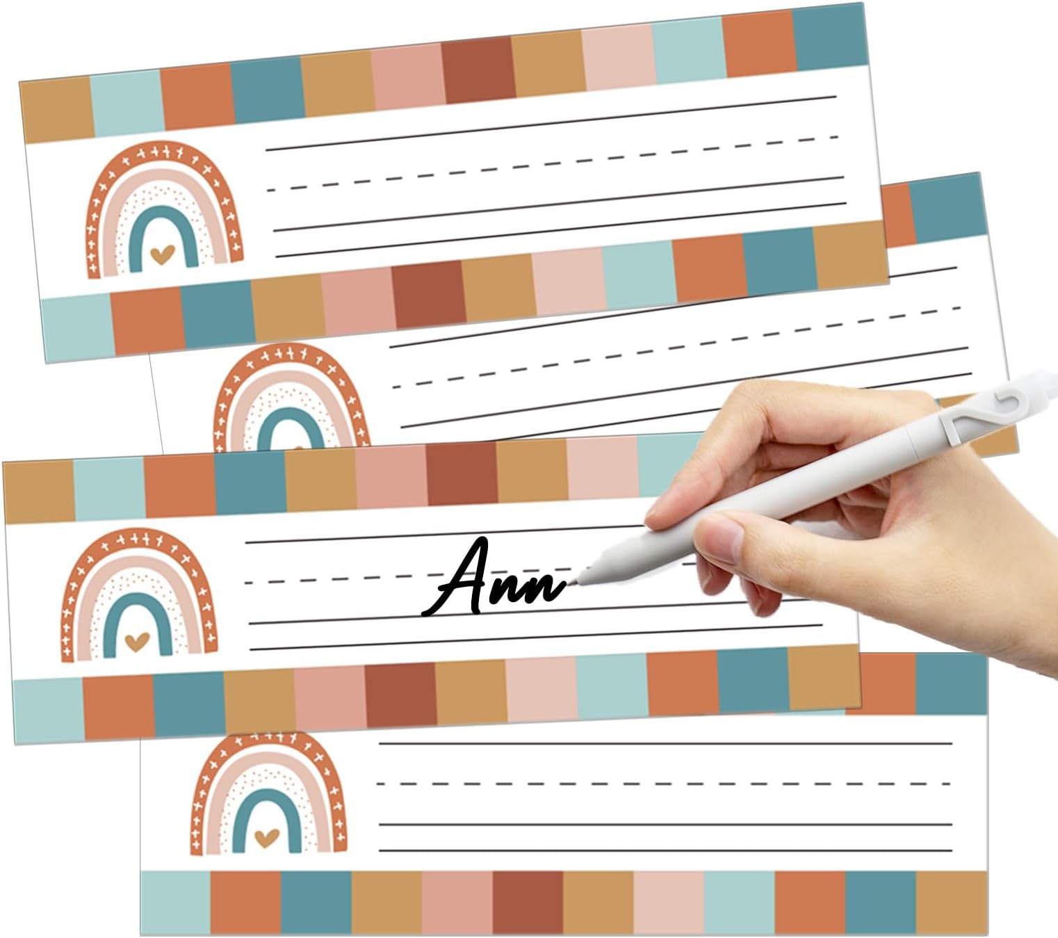 Amazon.com: 28pcs Boho Name Tags for Classroom Cubbies Groovy Desk Name ...