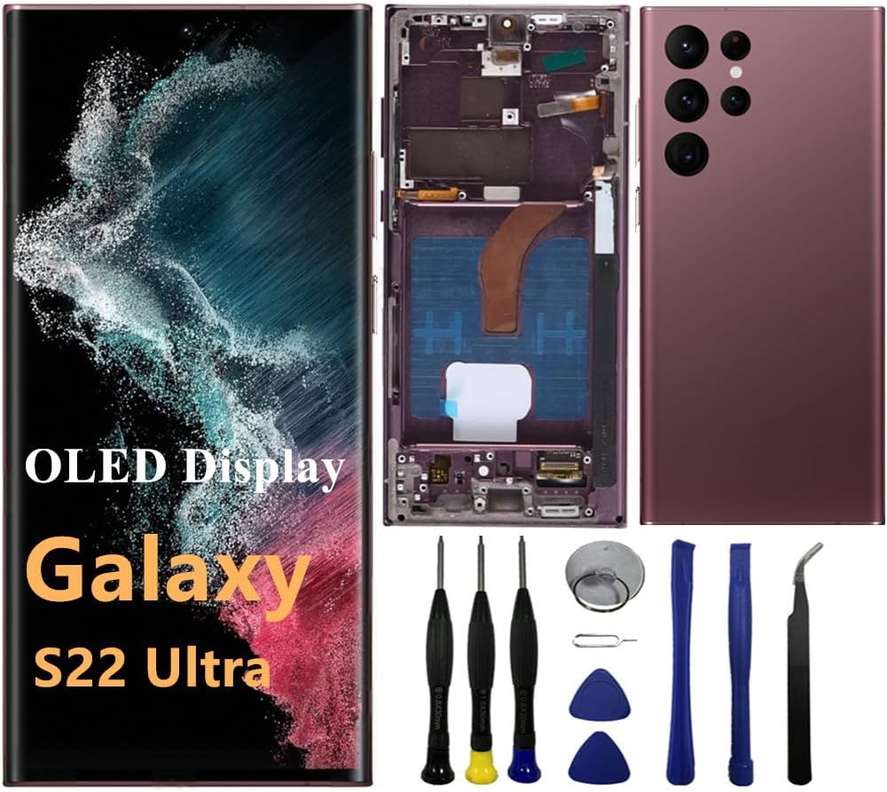 Amazon.com: OLED Galaxy S22 Ultra Screen Replacement for Samsung ...