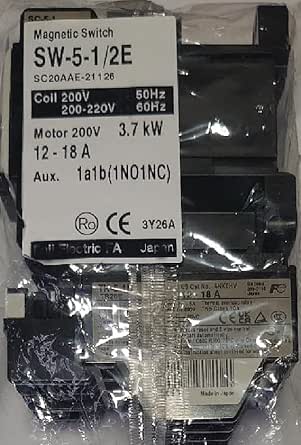 Amazon.co.jp: 2Eサーマルリレー付電磁開閉器（ケースカバーなし）SW-5-1/2E 200V 3.7KW AC200V1A1B : 産業・研究開発用品