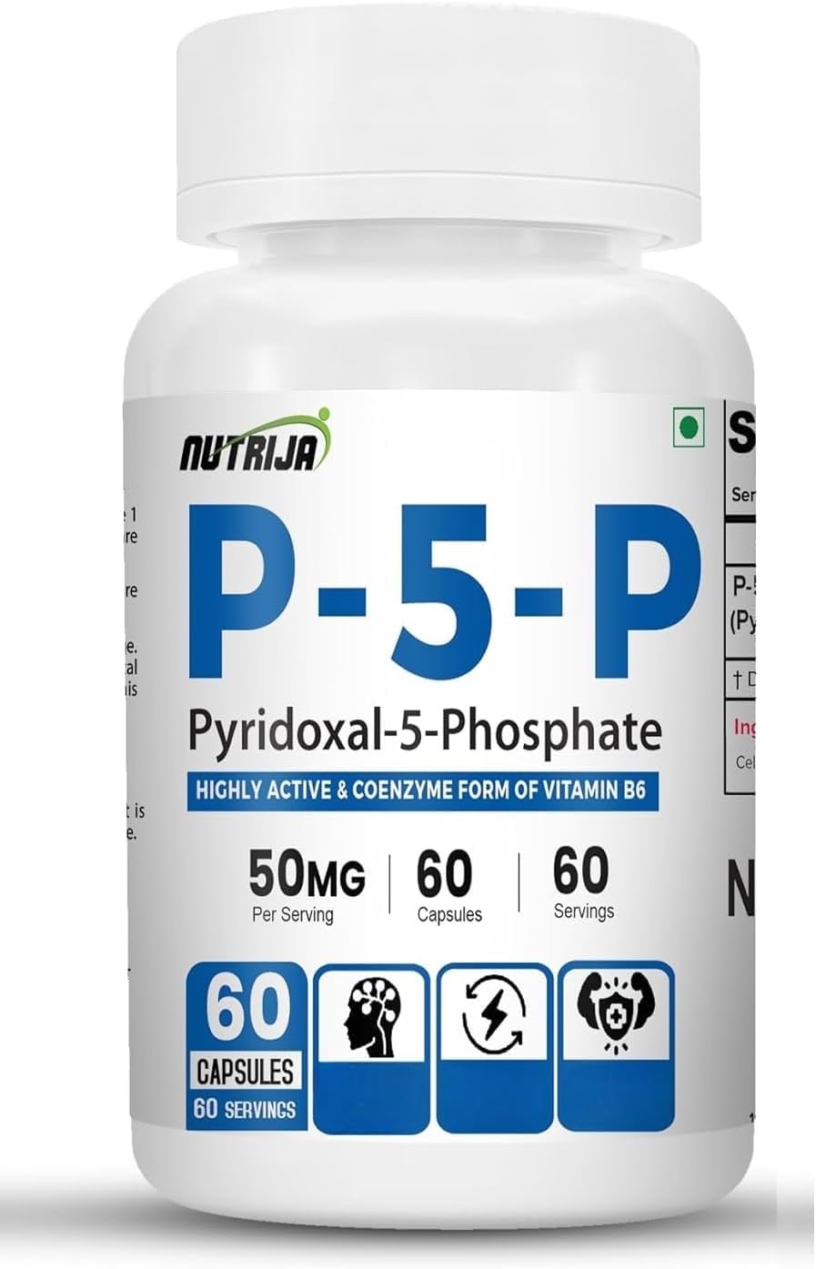 NutriJa P5P Pyridoxal 5'-Phosphate 50mg Supplement – Prolactin Support ...