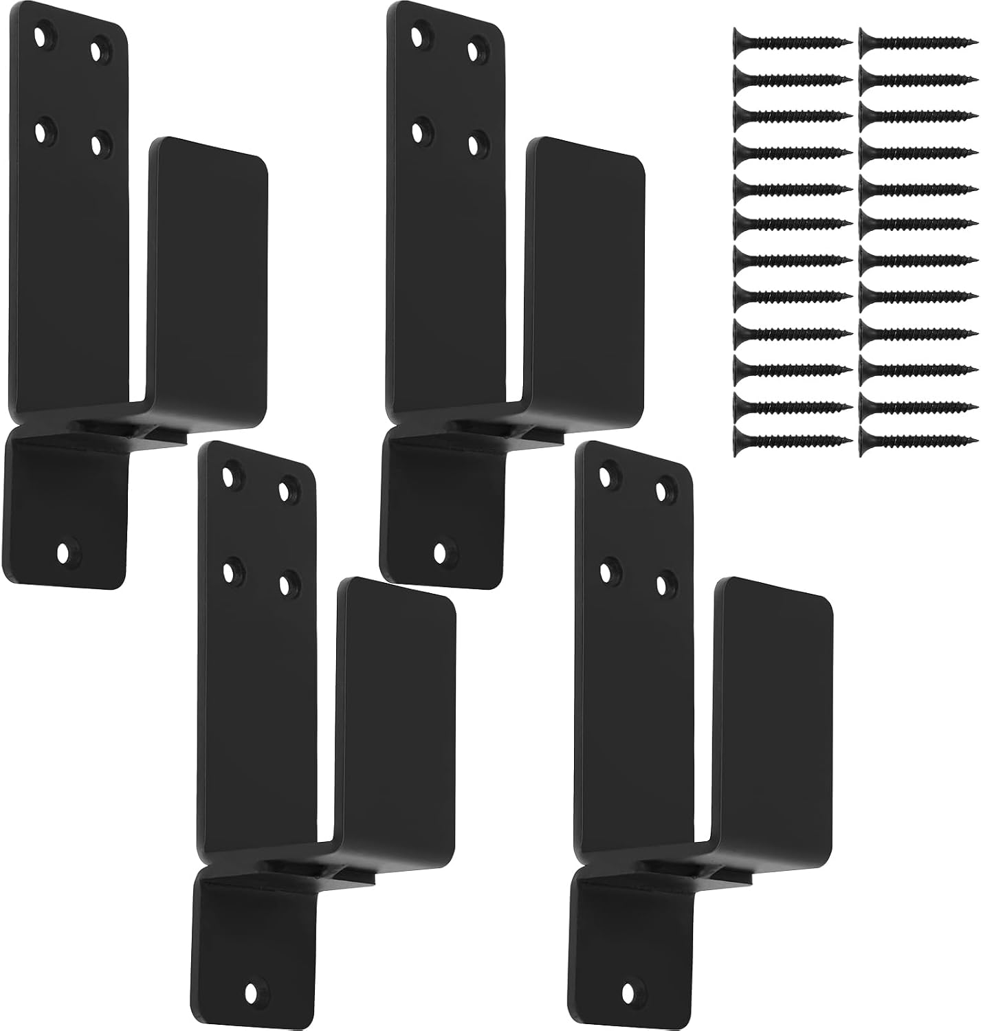 4Pcs Door Barricade Brackets for 2 x 4 Lumber, Carbon Steel Door ...