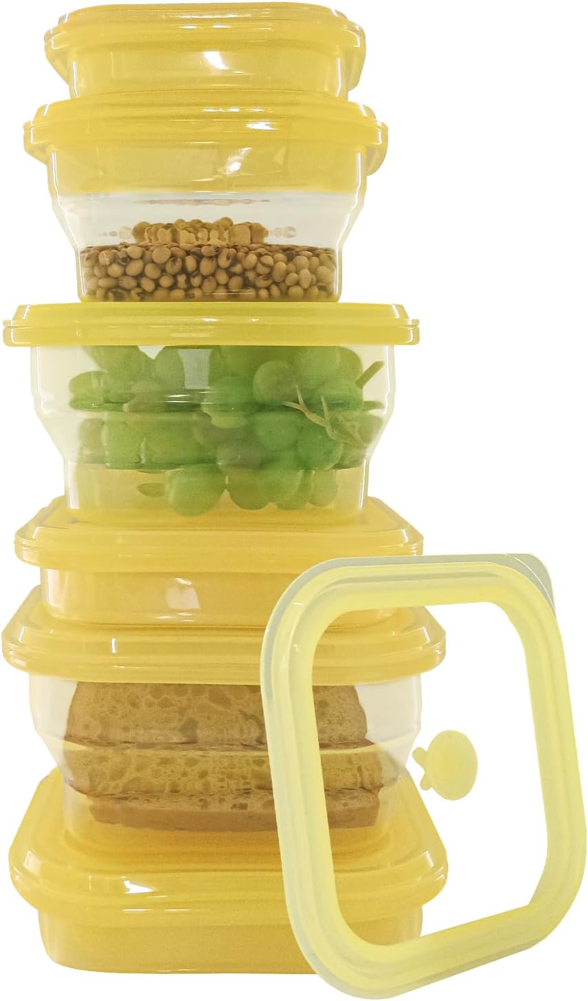 Amazon.com: Dodxoy Silicone Collapsible Food Storage Containers, Set of ...